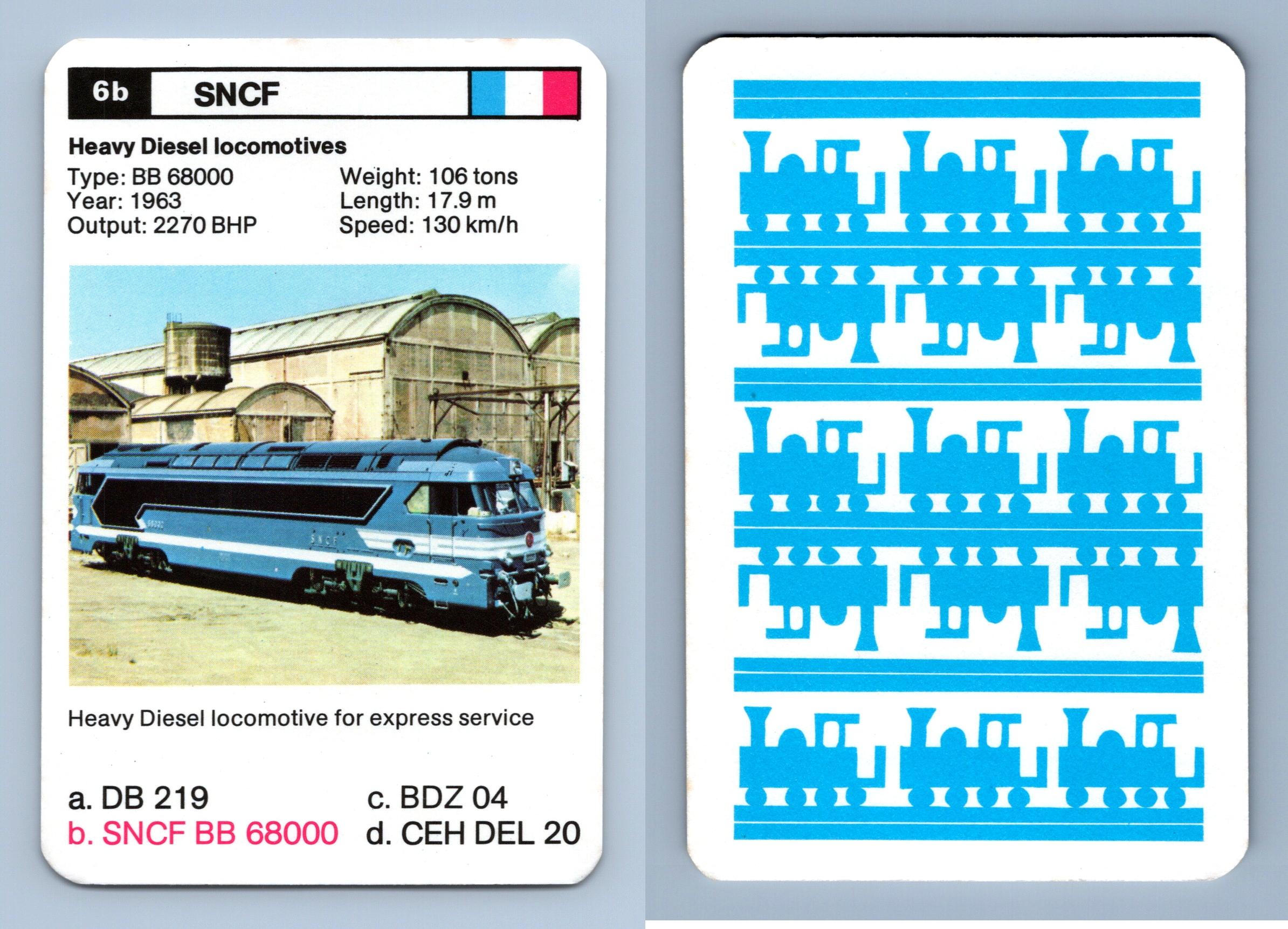 SNCF BB 68000 - Locomotives 1970s Dubreq Top Trumps Card – Breakoutcards