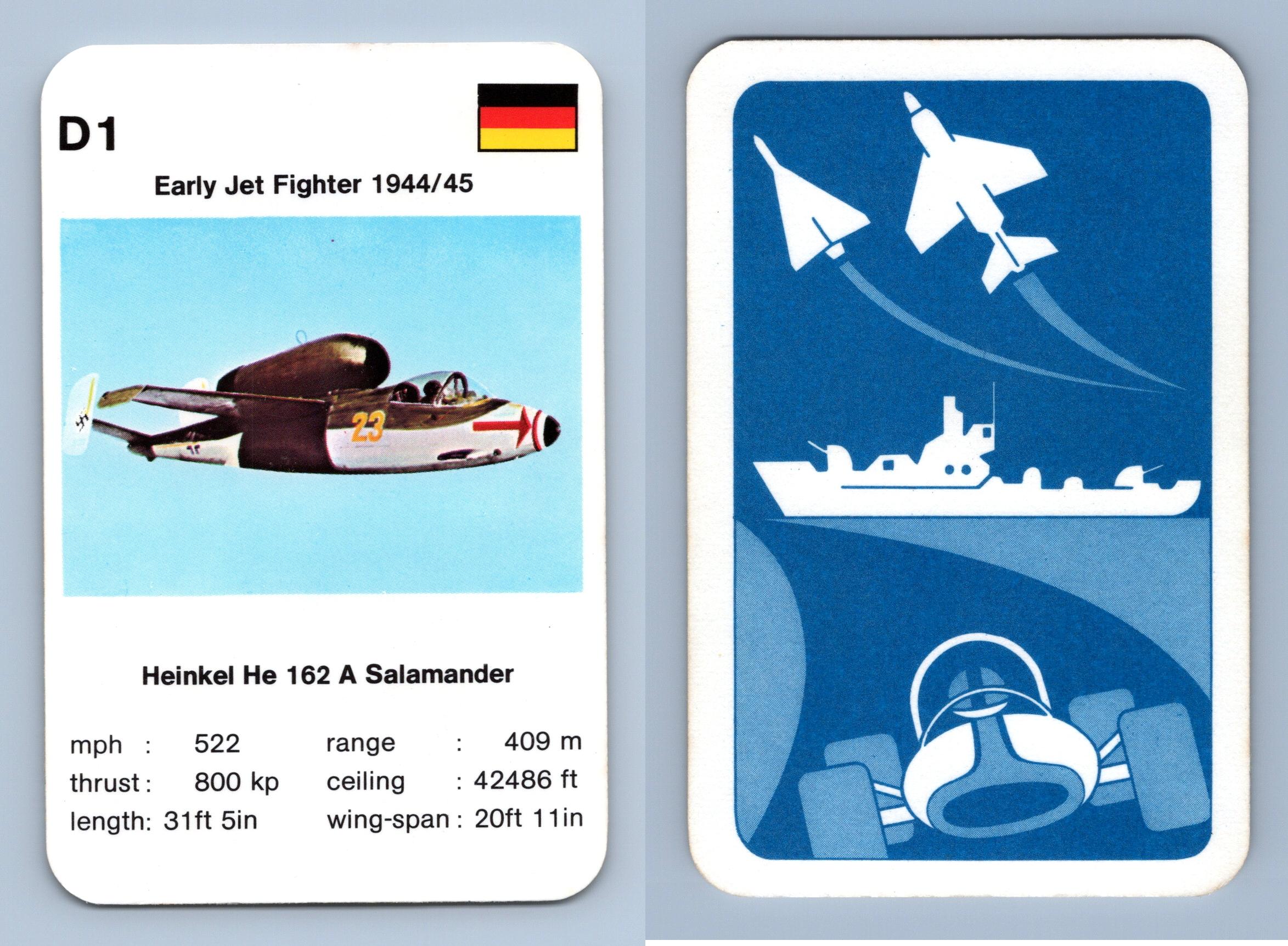 Heinkel He 162 A Salamander - Fighters - ACE Trumps Card – Breakoutcards