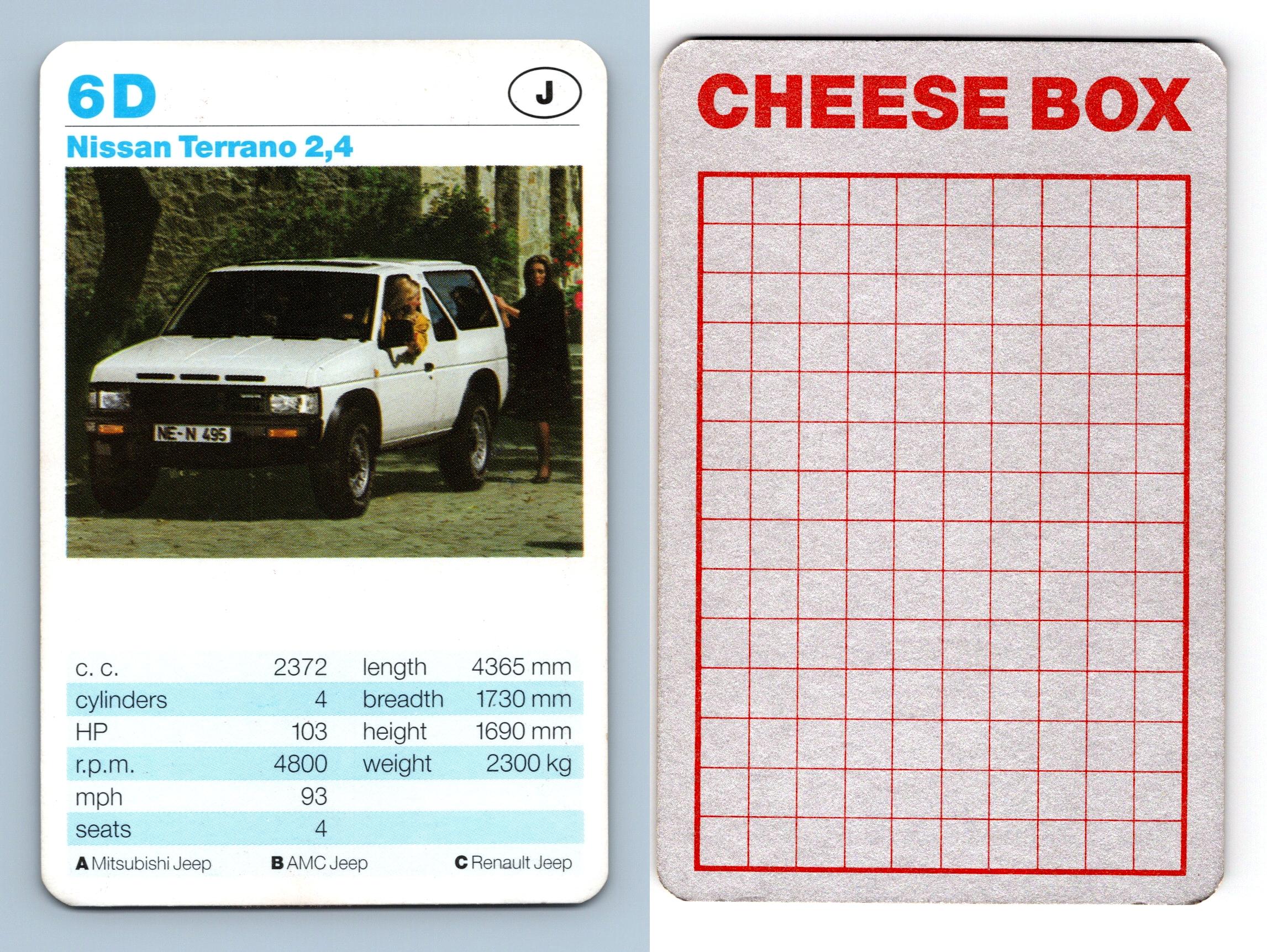 Nissan Terrano 2,4 - Off Road Waddingtons Super Top Trumps Card ...