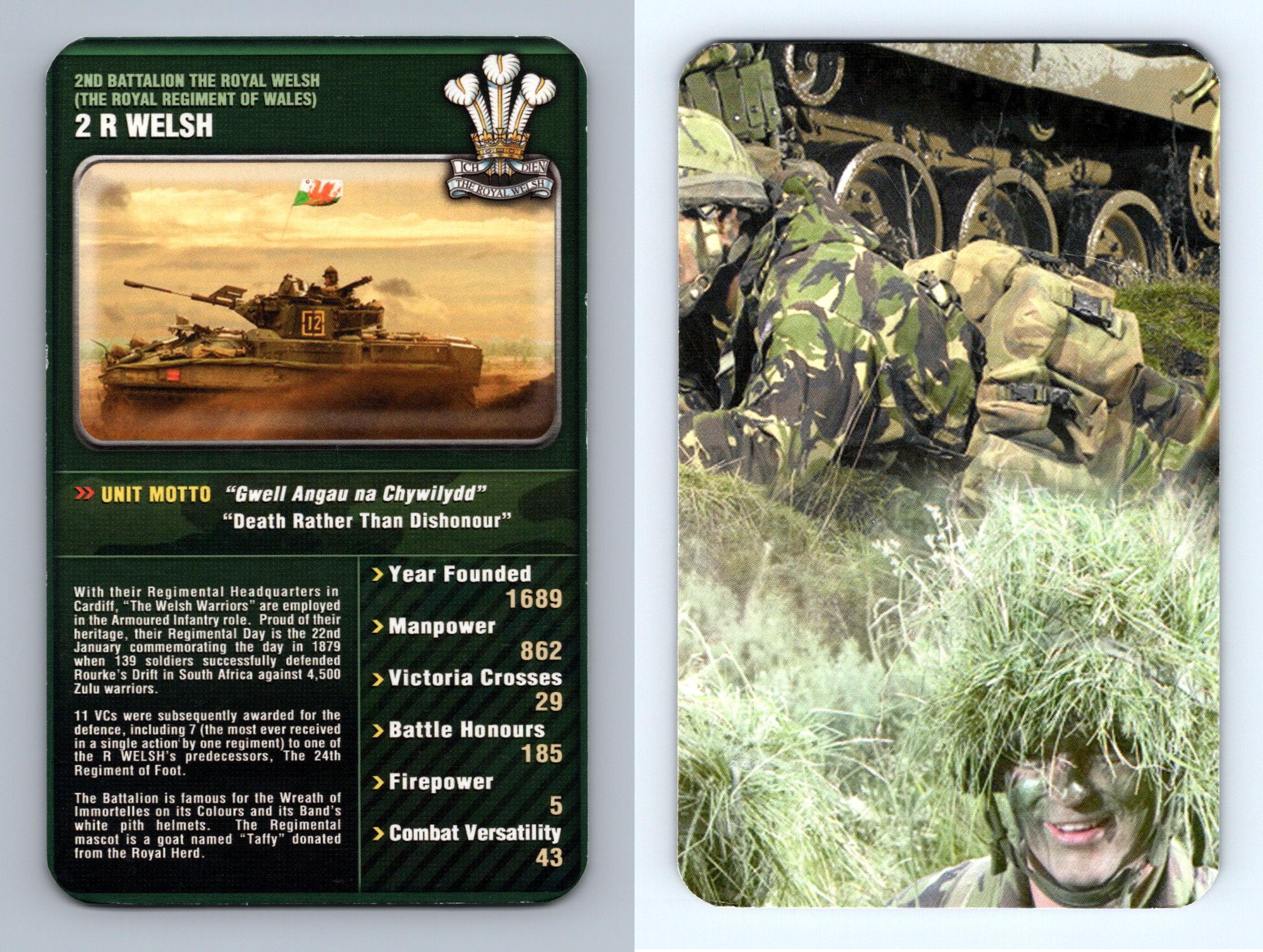 2 R Welsh - Fighting Units Of The British Army 2007 Top Trumps Card ...