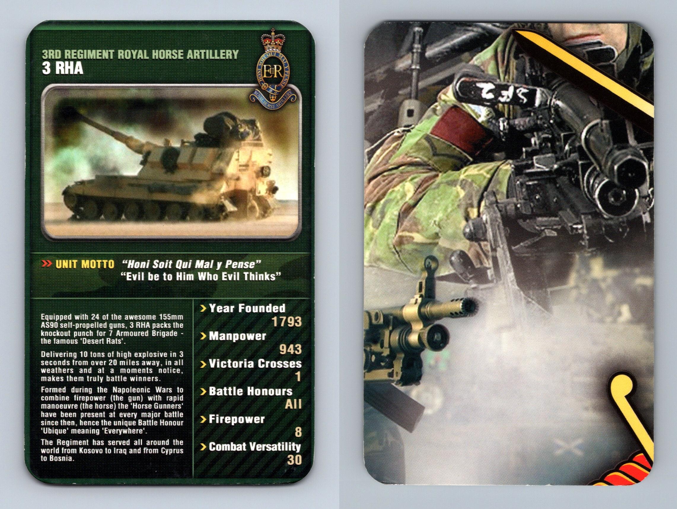 3 RHA - Fighting Units Of The British Army 2007 Top Trumps Card ...