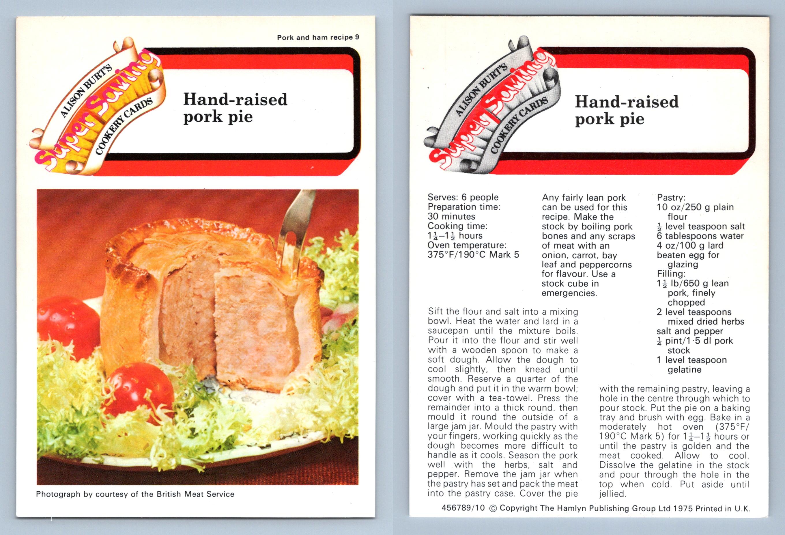 Hand Raised Pork Pie #9 Pork - Alison Burts Super Saving Cookery Recip ...