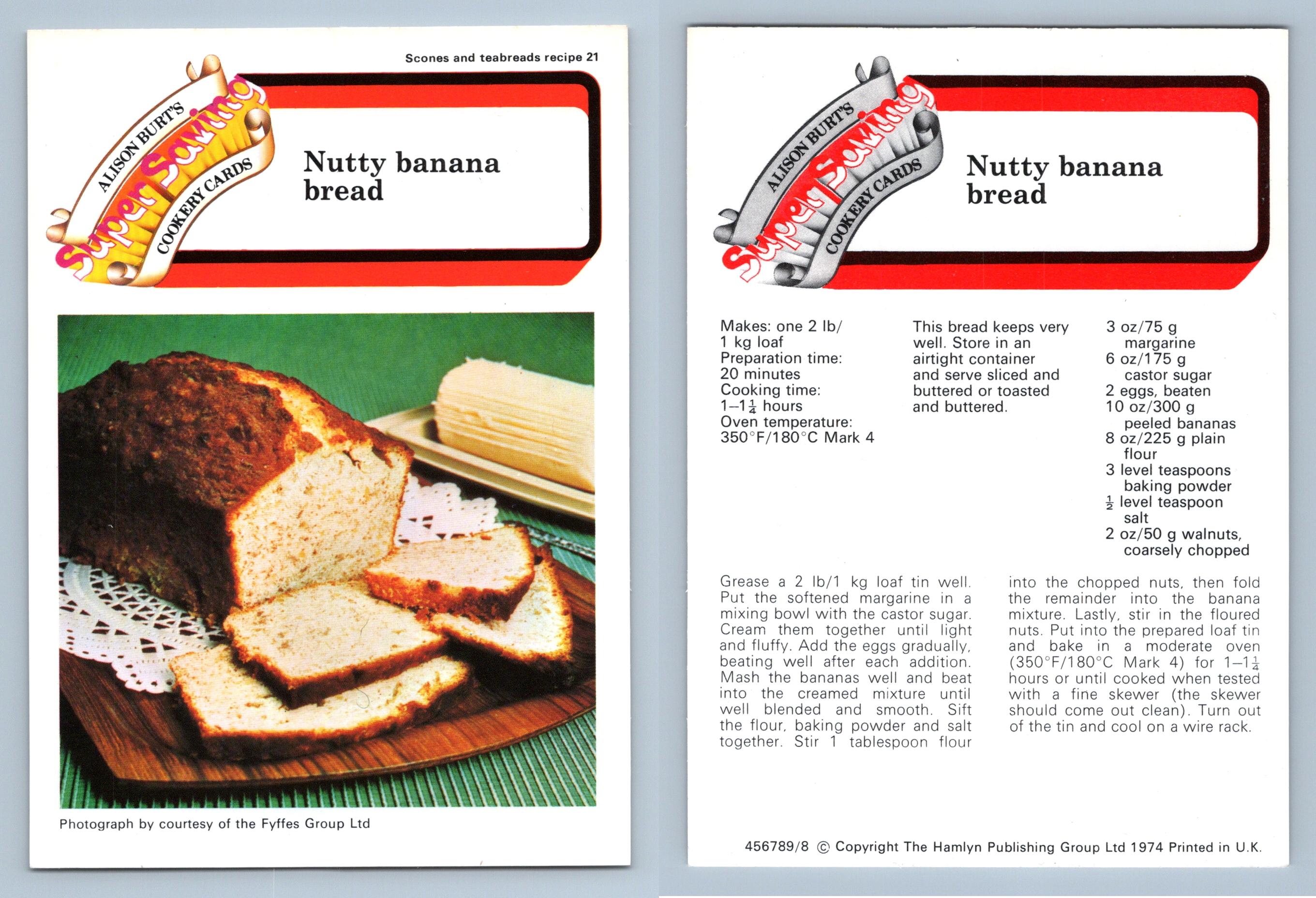 Nutty Banana Bread #21 Scones - Alison Burts Super Saving Recipe Card ...