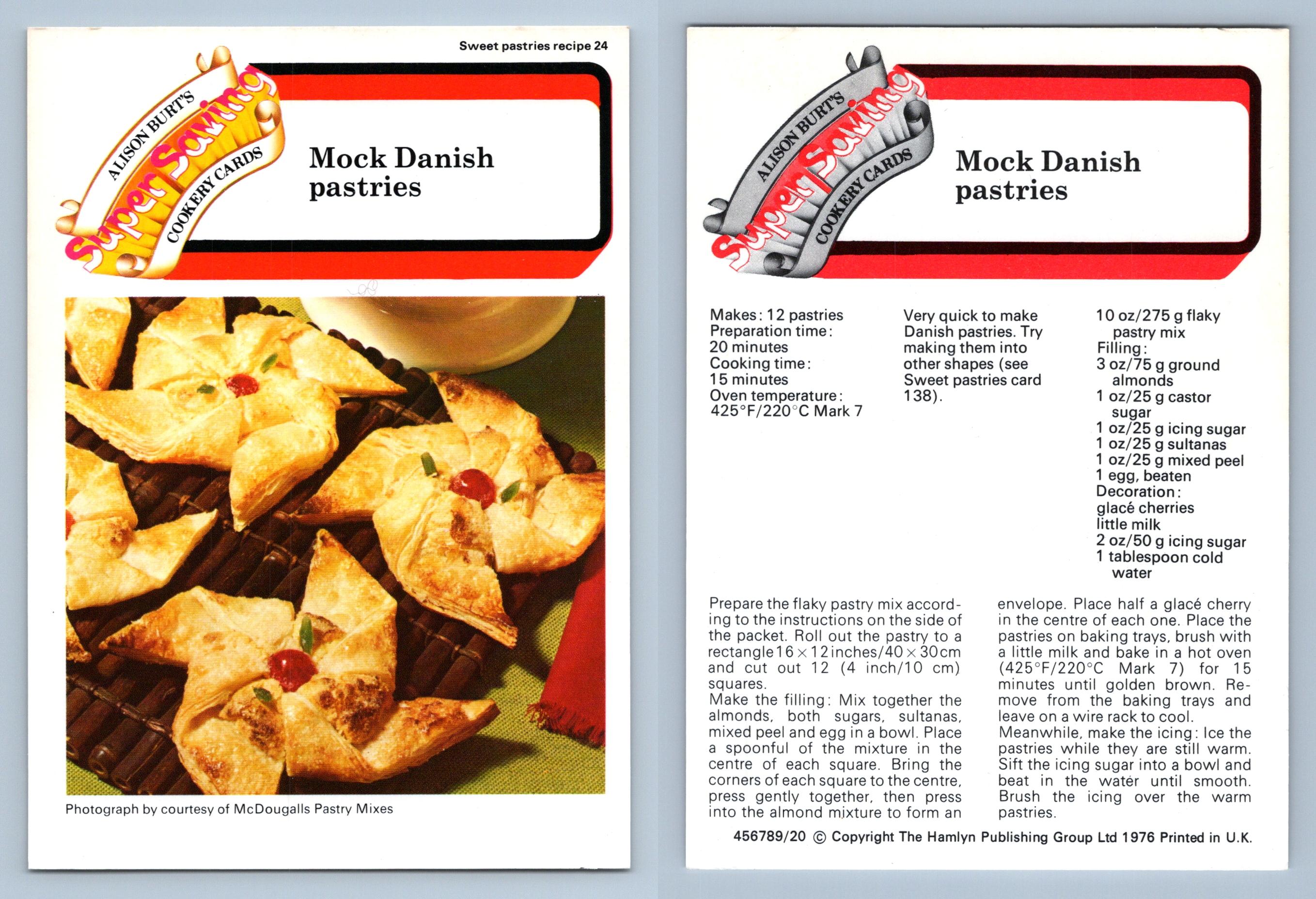 Mock Danish Pastries #24 Pastries - Alison Burts Super Saving Recipe C ...