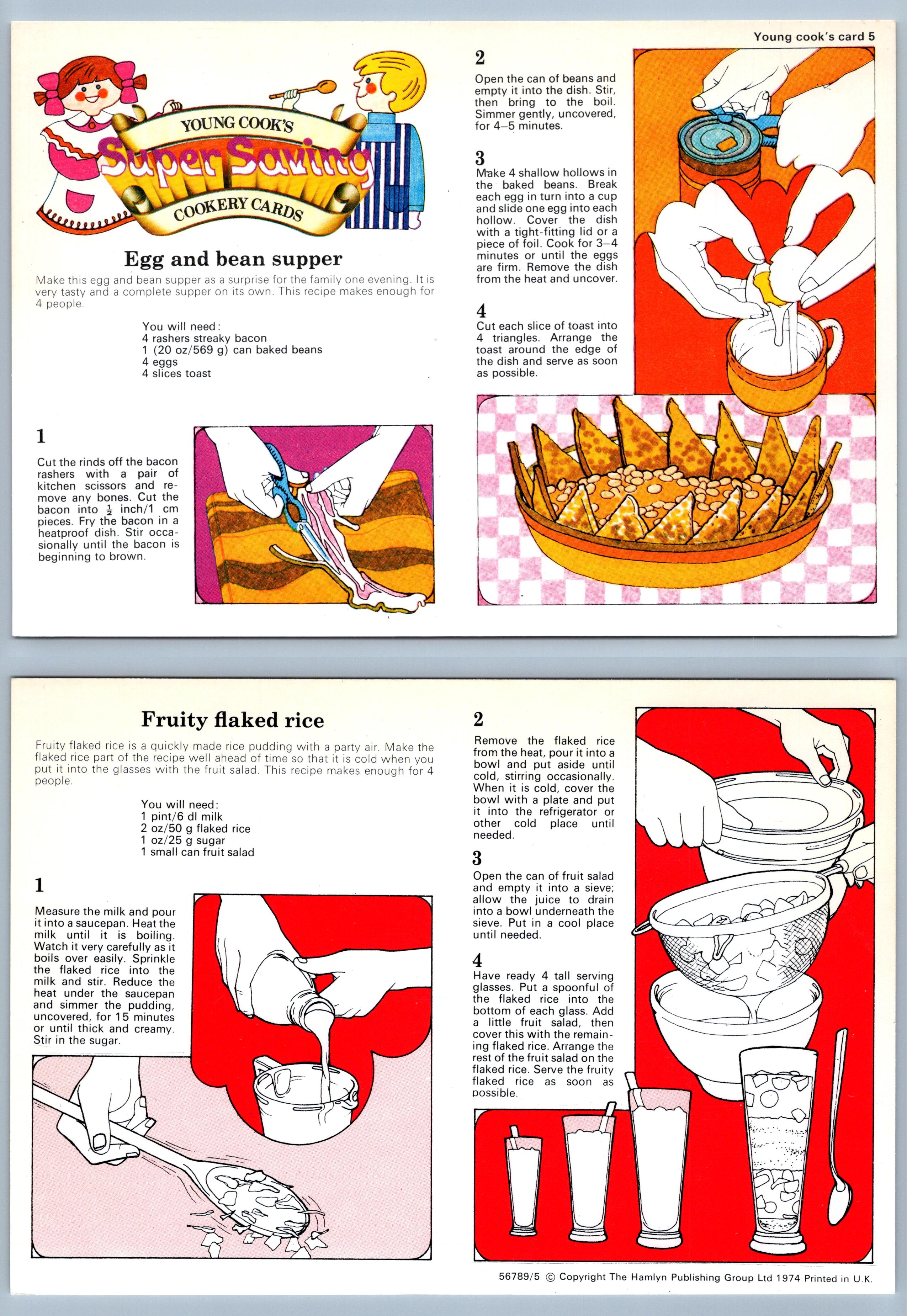Egg & Bean Supper #5 Young Alison Burts Super Saving Recipe Card ...