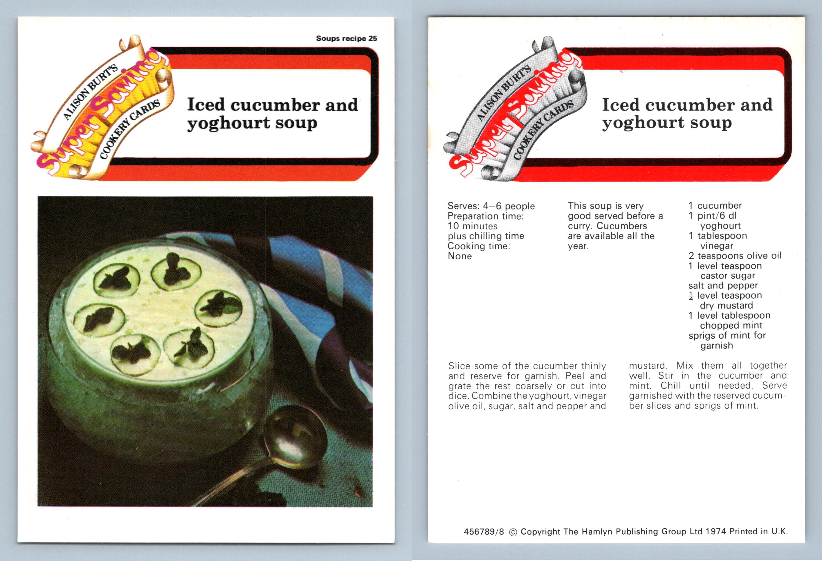 Iced Cucumber & Yoghourt Soup #25 Soups Alison Burts Super Saving Reci ...