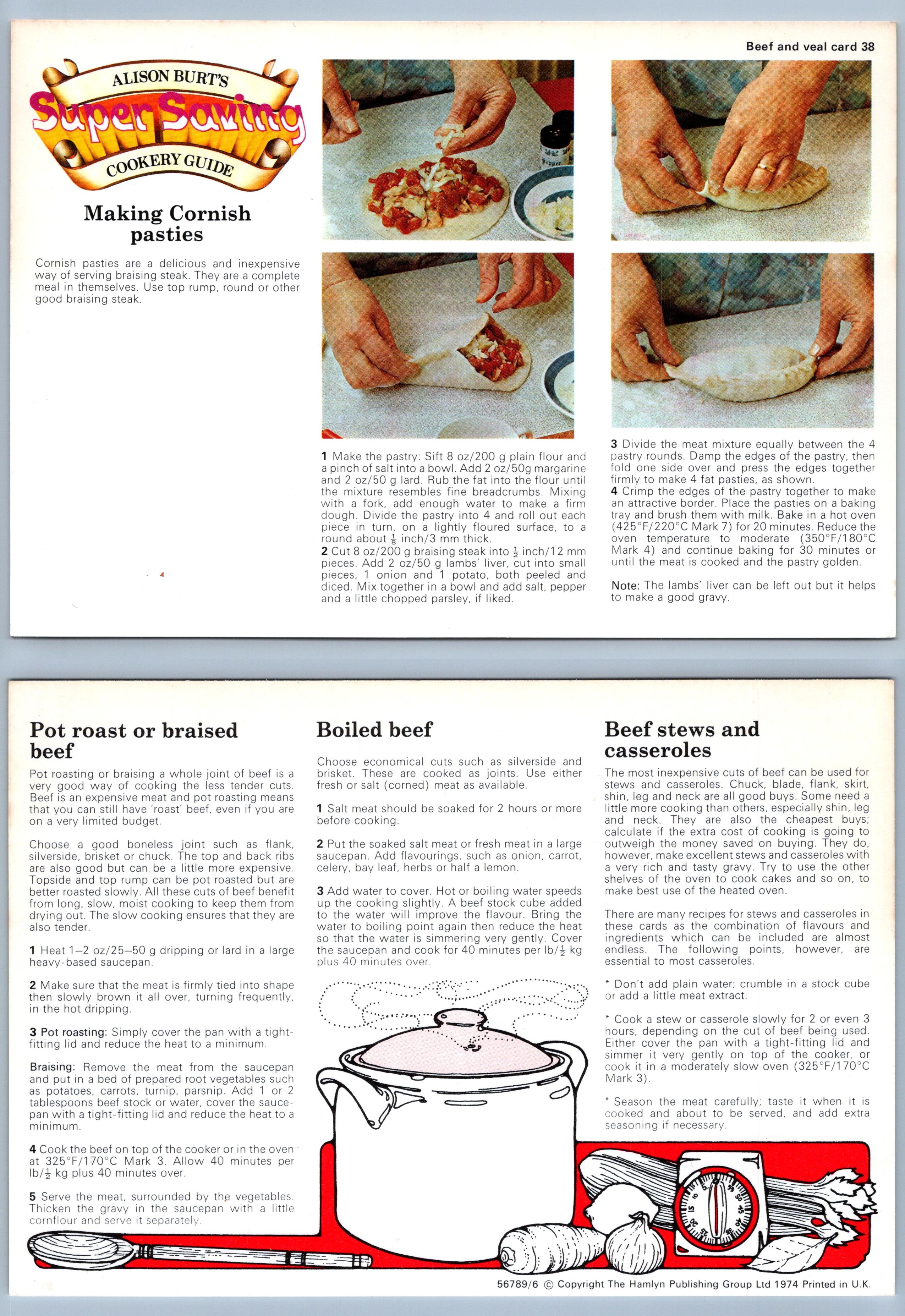 Making Cornish Pasties #38 Alison Burts Super Saving Cookery Guide Rec ...