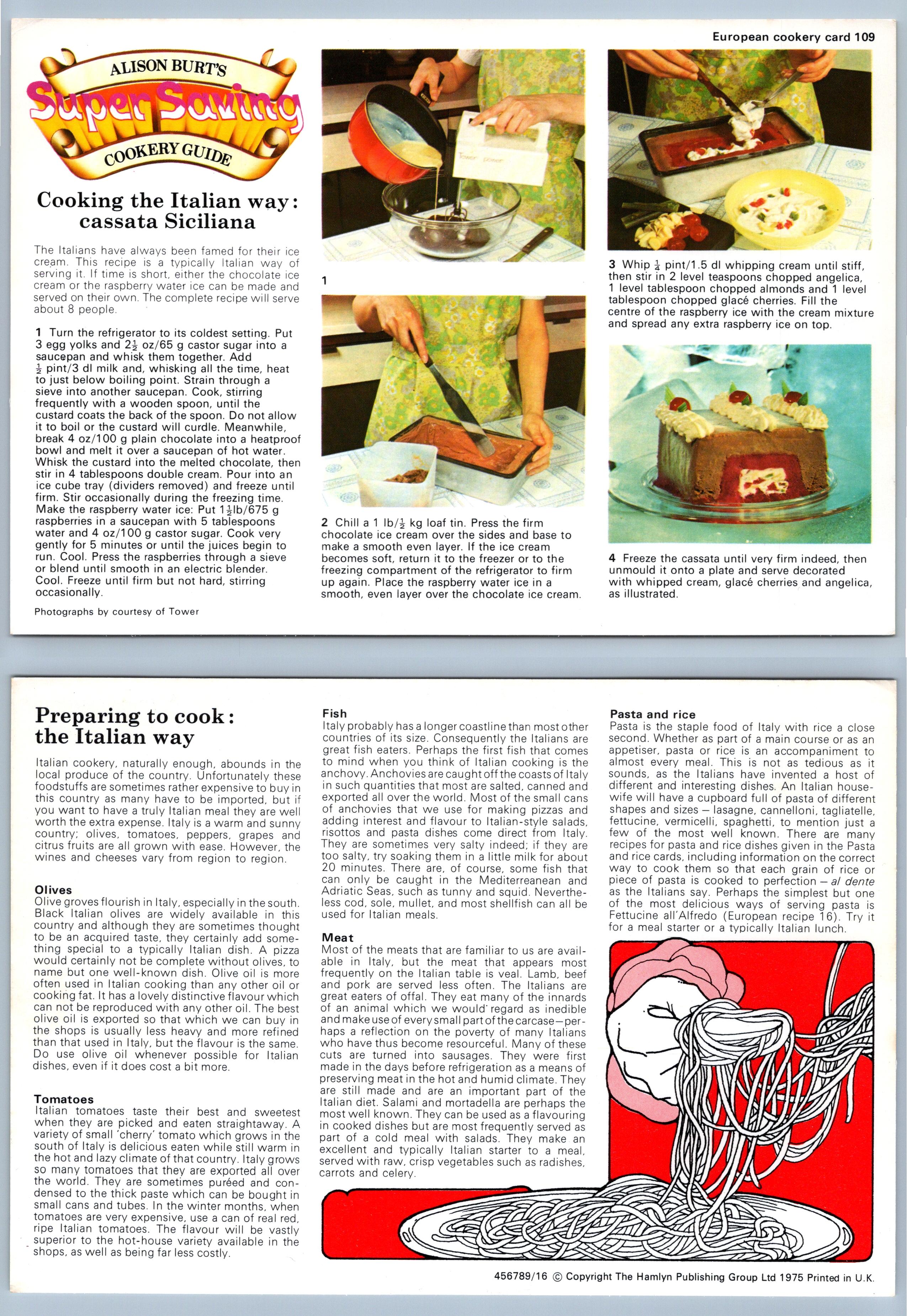 Cassata Siciliana #109 Alison Burts Super Saving Cookery Guide Recipe ...