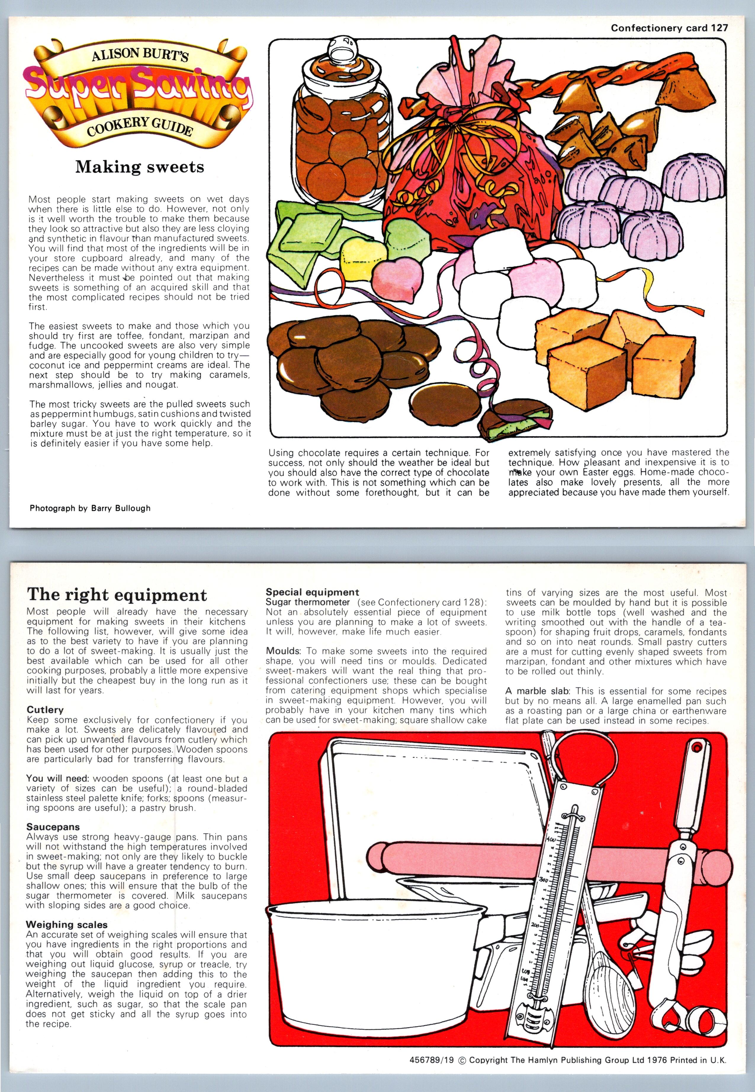 Making Sweets #127 Alison Burts Super Saving Cookery Guide Recipe Card ...