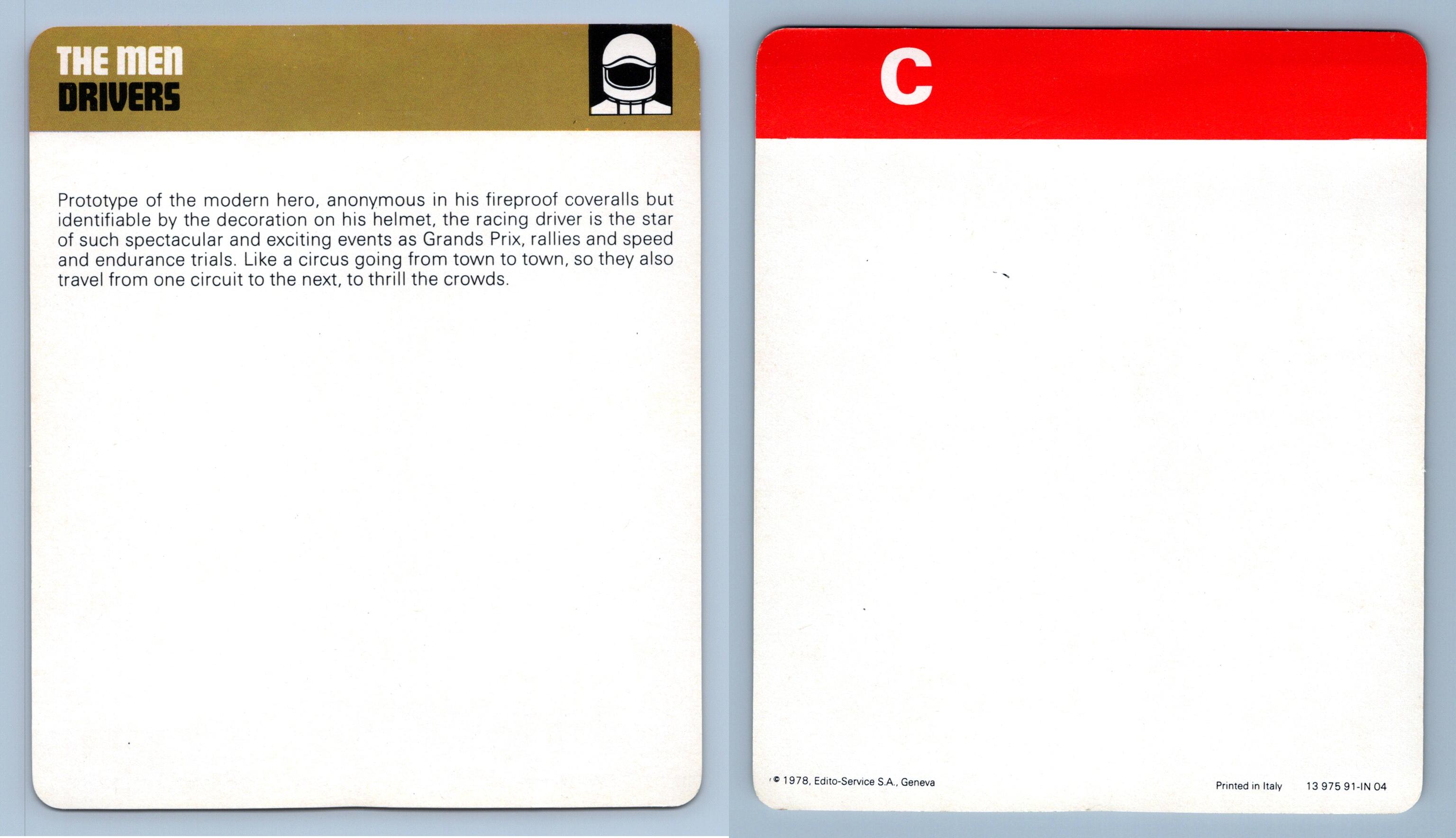 Drivers - The Men 1978 Auto Rally Edito Services S.A. Index Card ...
