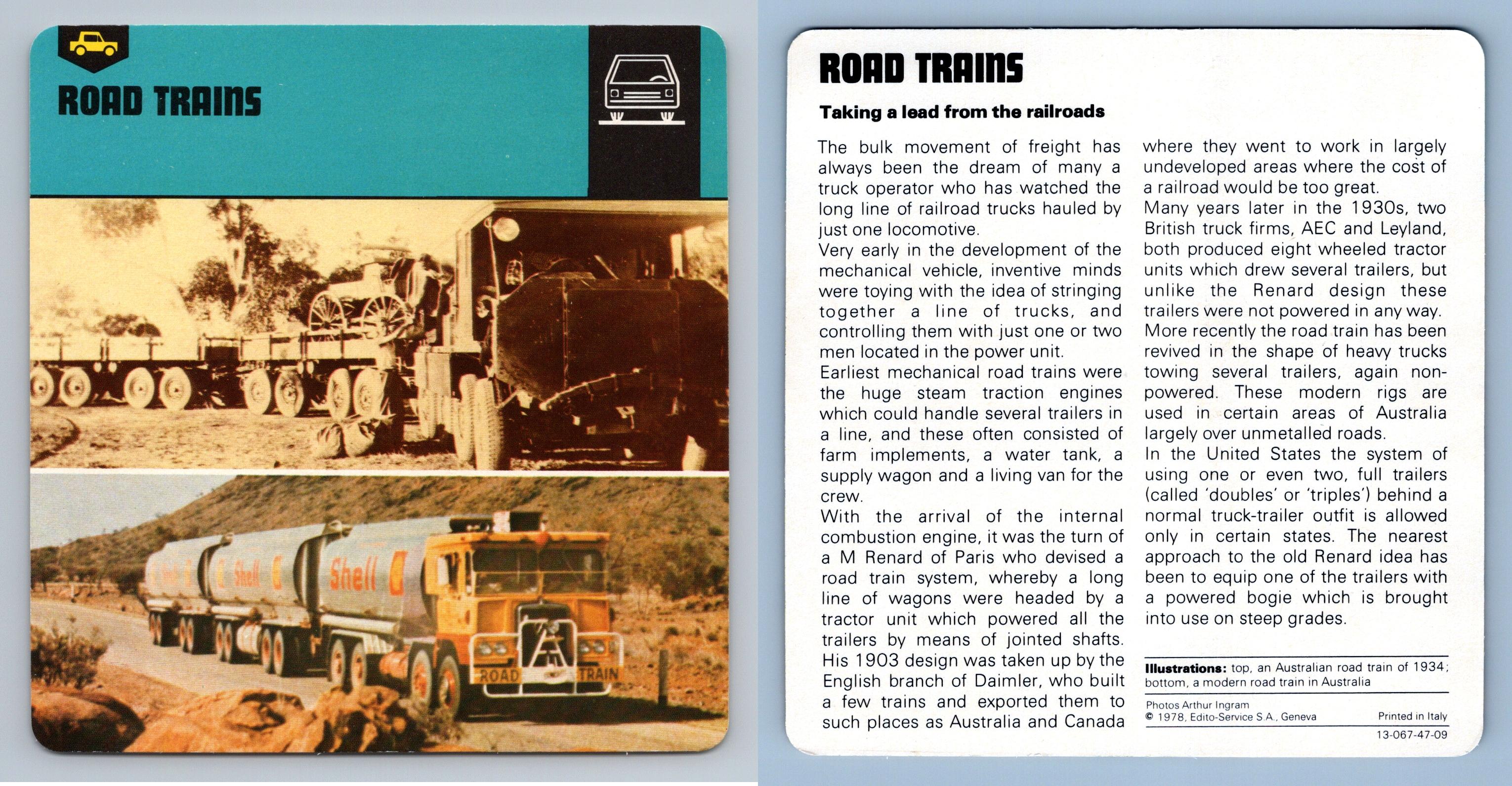 Road Trains - Utility Edito Service #47-09 Auto Rally Card – Breakoutcards