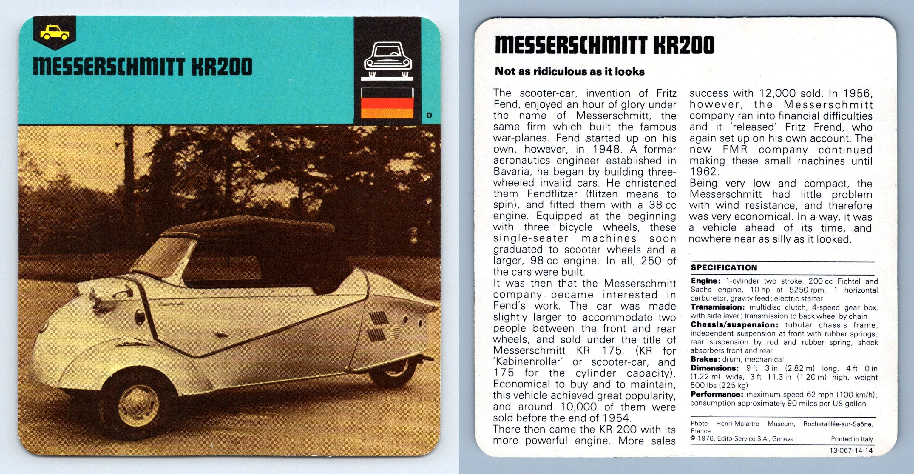 Messerschmitt KR200 - GT & Production Edito Service #14-14 Auto Rally ...