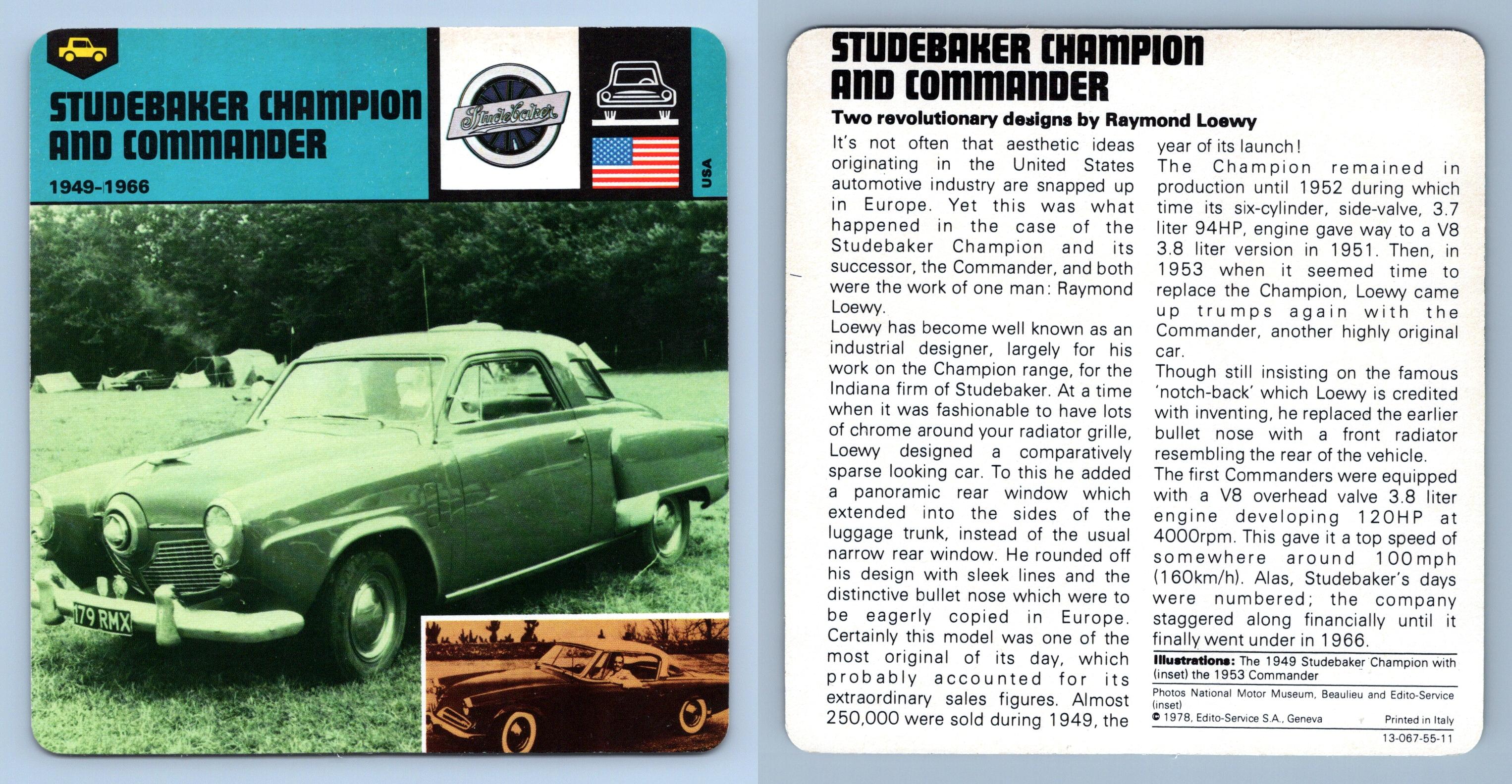 Studebaker Champion & Comm. GT & Production Edito Service #55-11 Auto ...