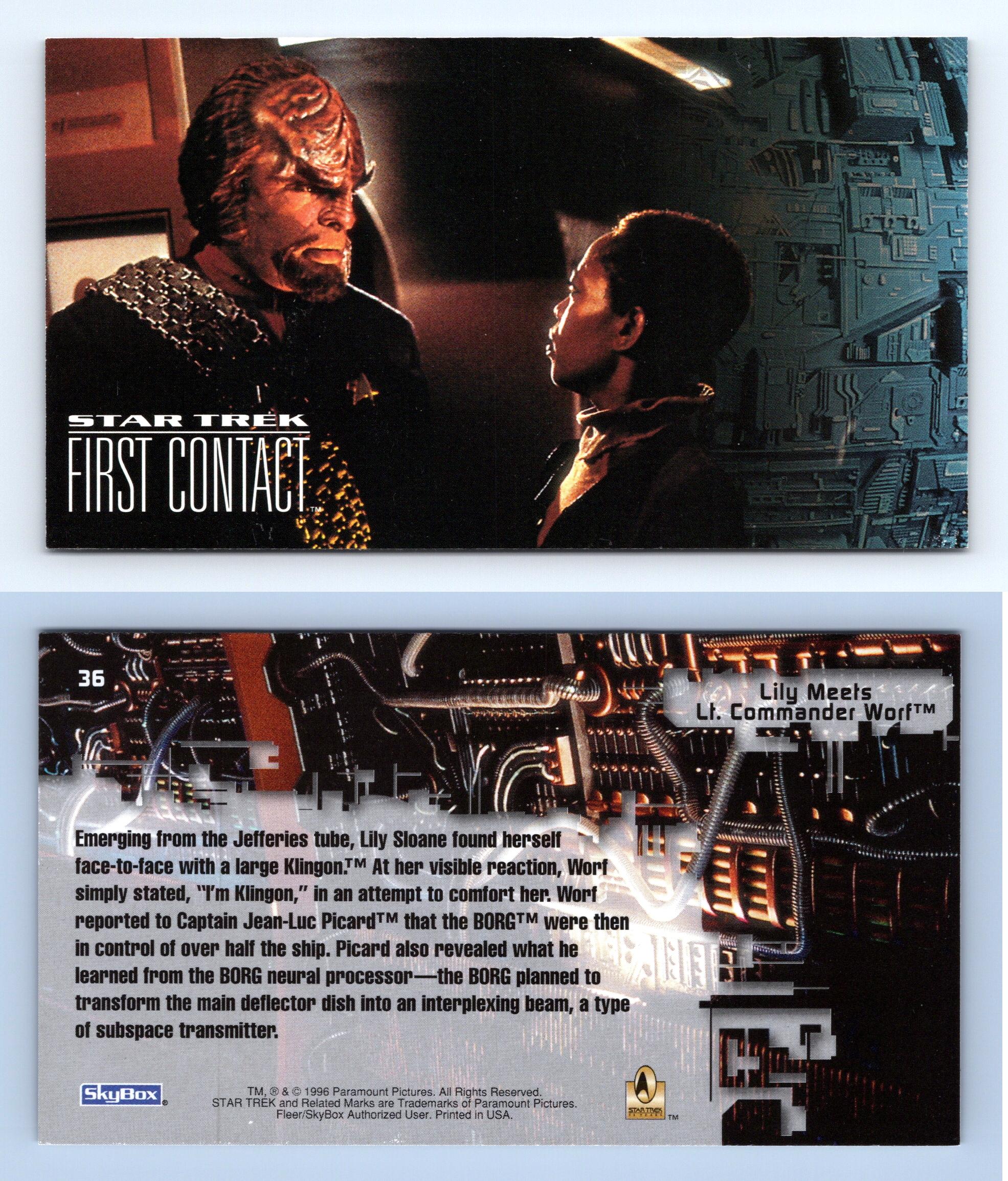Lily Meets Lt. Commander Worf #36 Star Trek First Contact 1996 Skybox ...