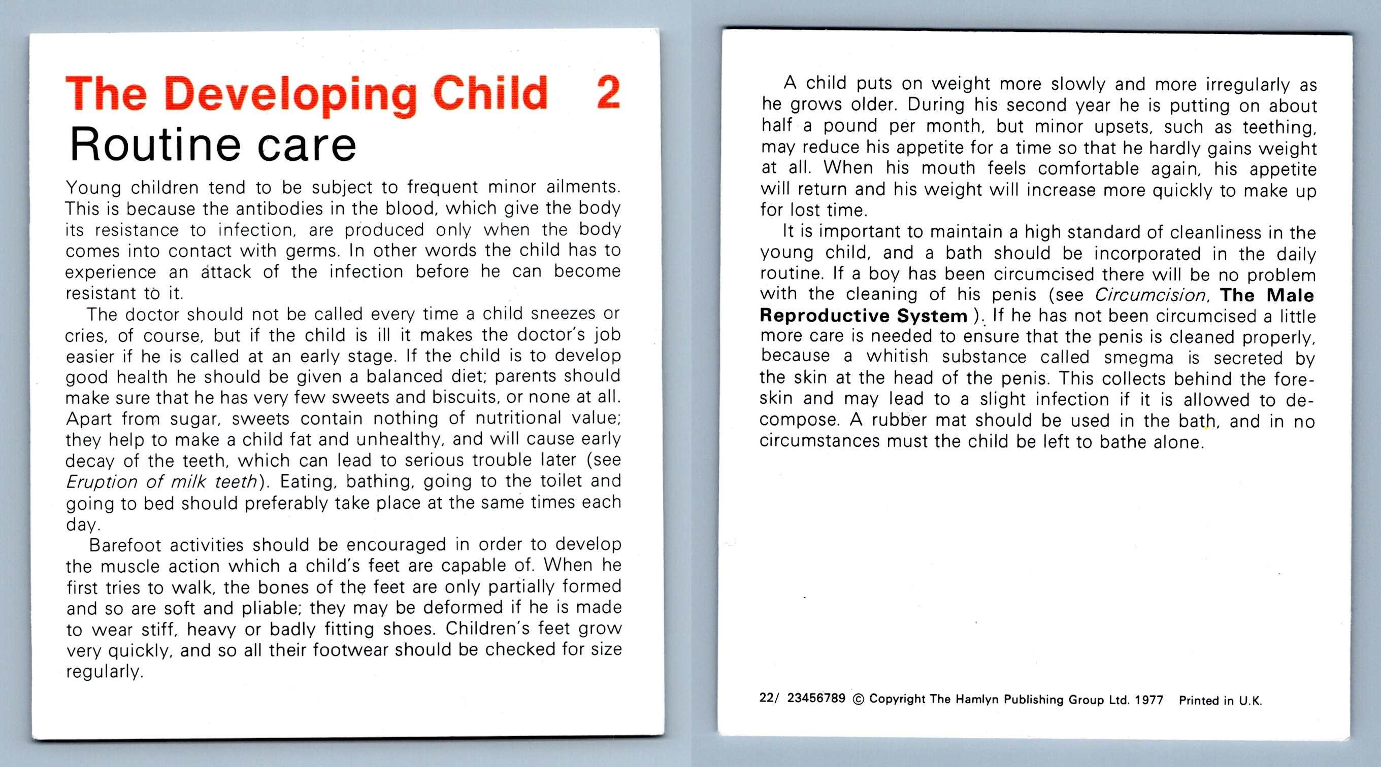 Routine Care #2 Developing - Home Medical Guide 1975-8 Hamlyn Card ...