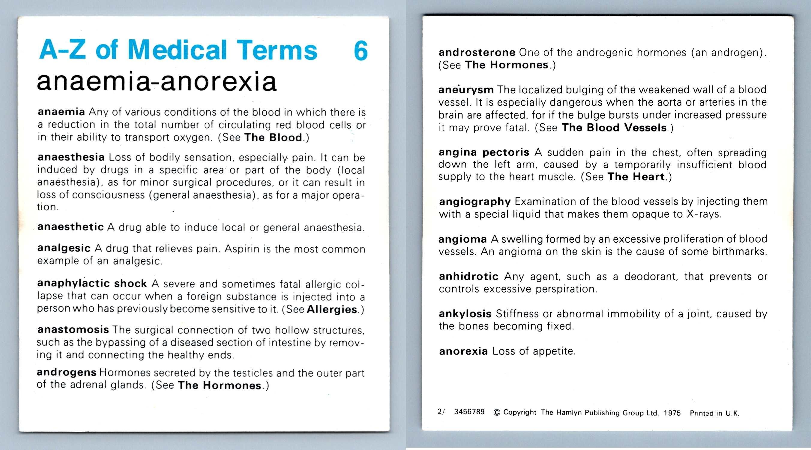 Anaemia-Anorexia #6 A-Z Of Medical Terms - Home Medical Guide 1975-8 H ...