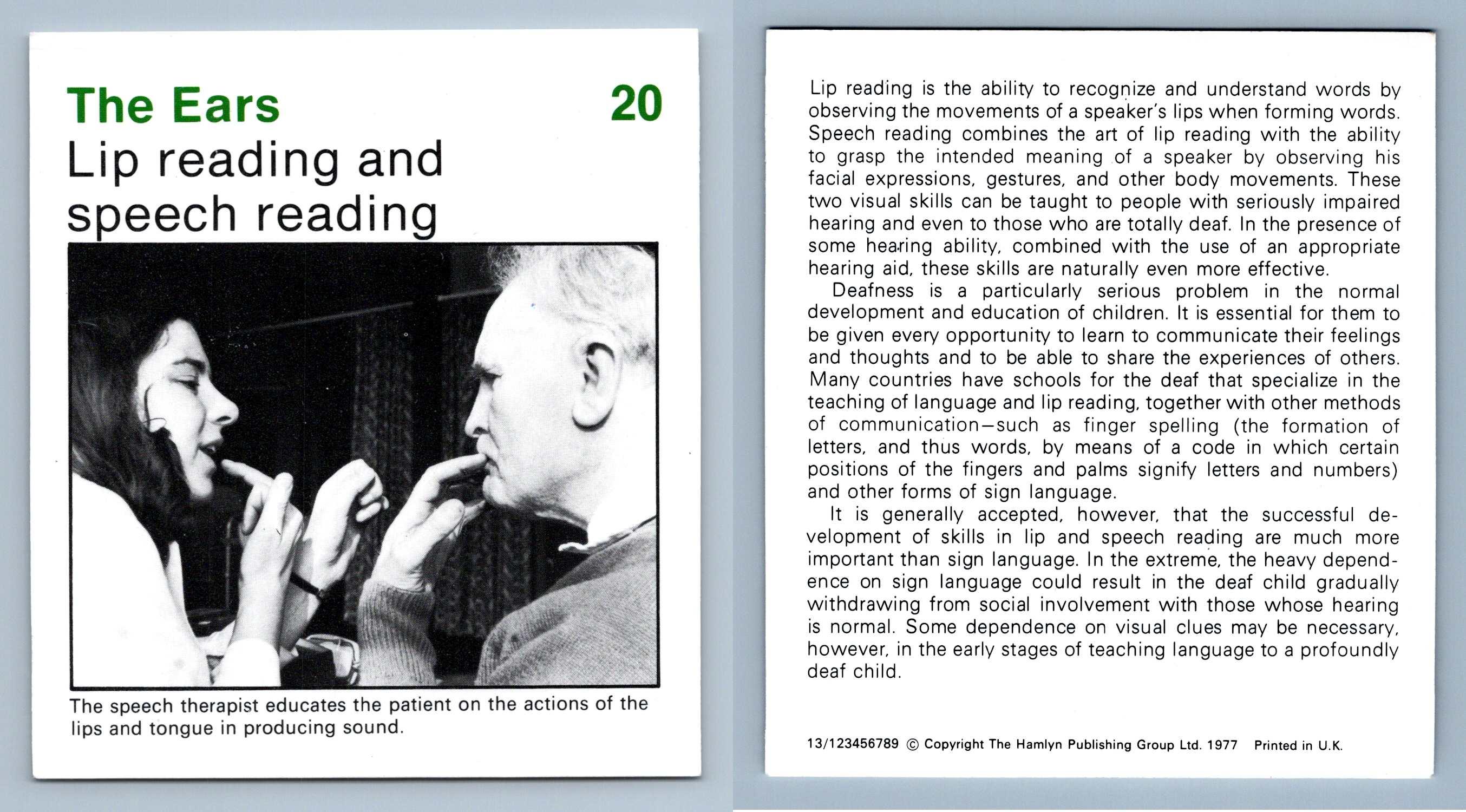 Lip Reading & Speech Reading #20 Ears - Home Medical Guide 1975-8 Haml ...