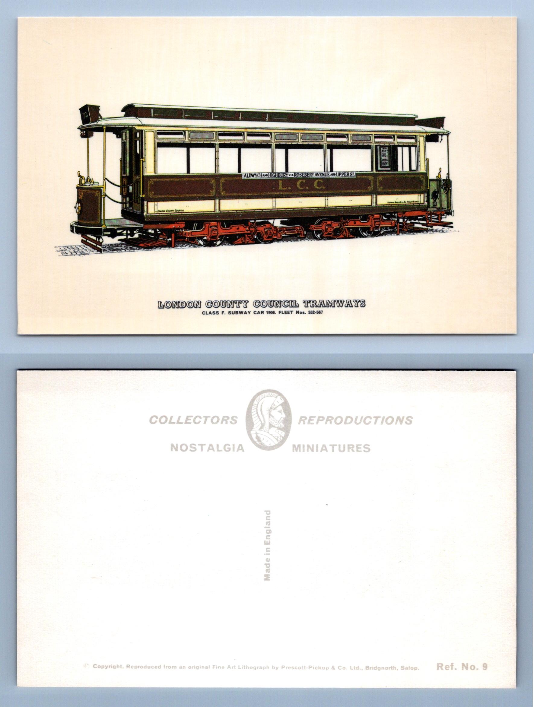 London County Council Tramways #9 Collectors Reproduction Postcard ...