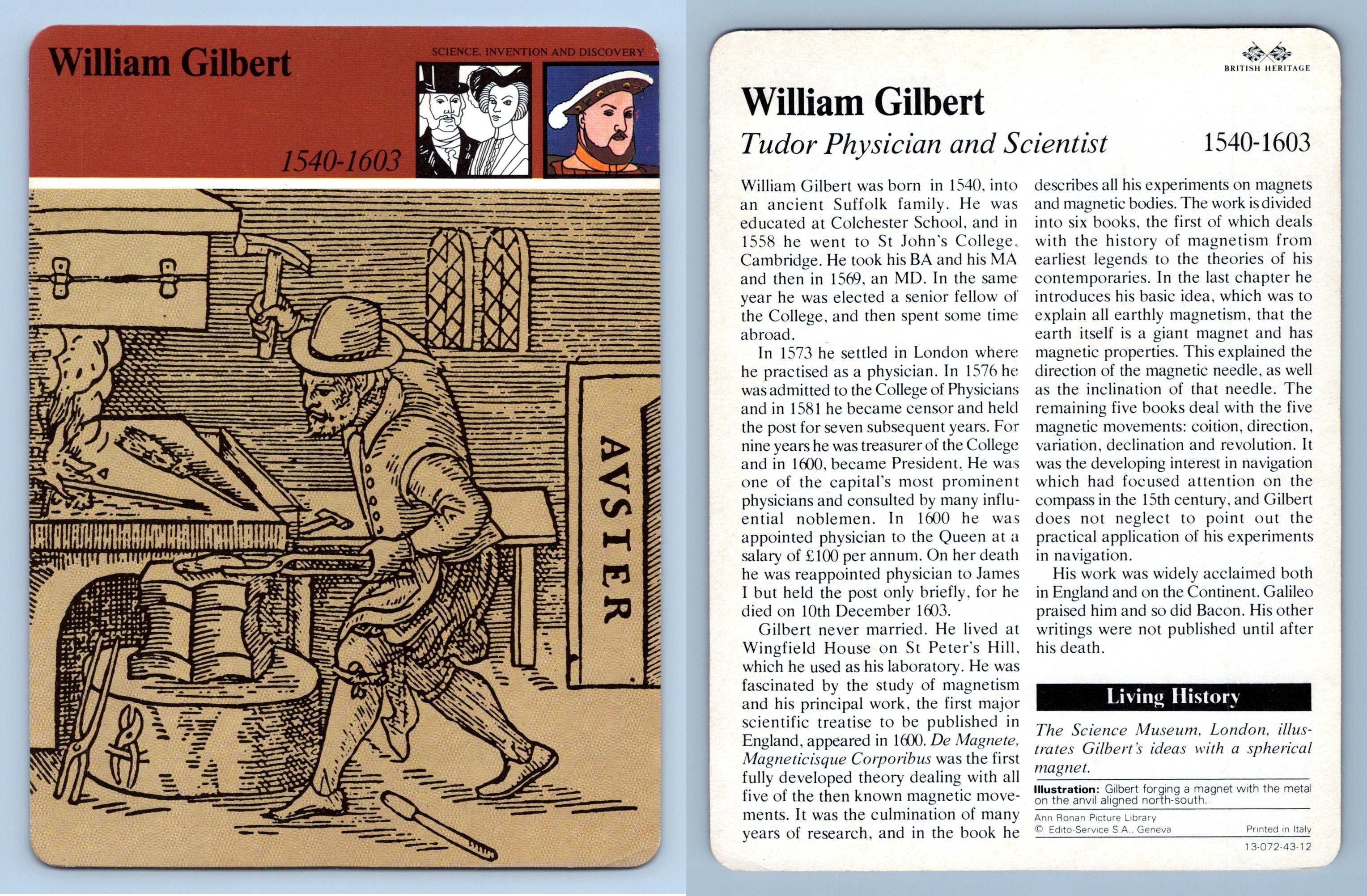 William Gilbert - Science - British Heritage Edito-Service SA 1979 Car ...