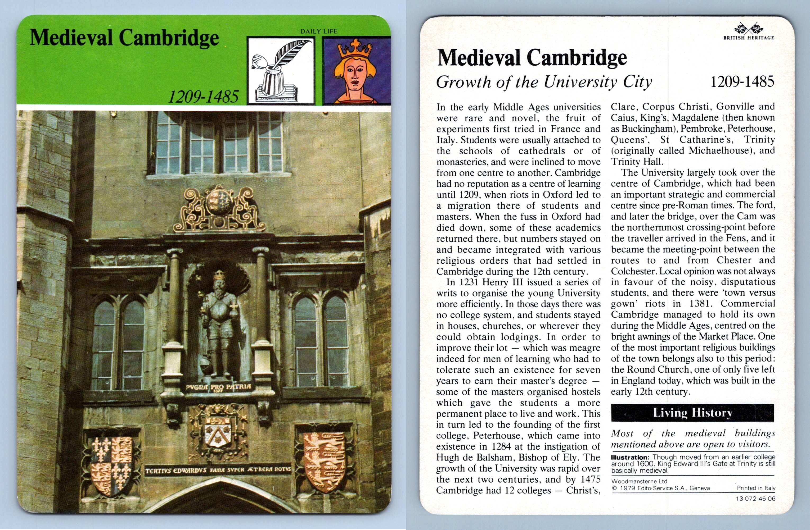 Medieval Cambridge - Daily Life - British Heritage Edito-Service SA 19 ...