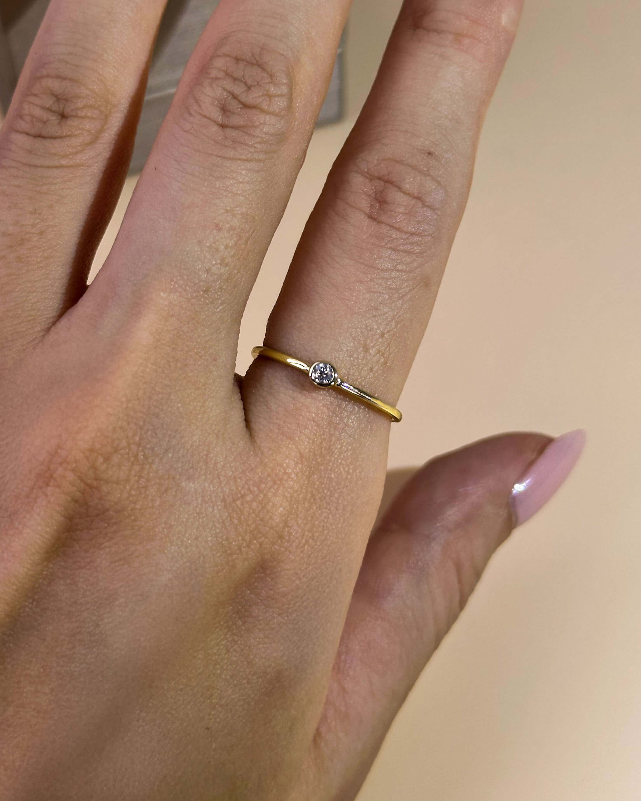 Diamond Rings Single Small Moissanite Diamond Opreshyne