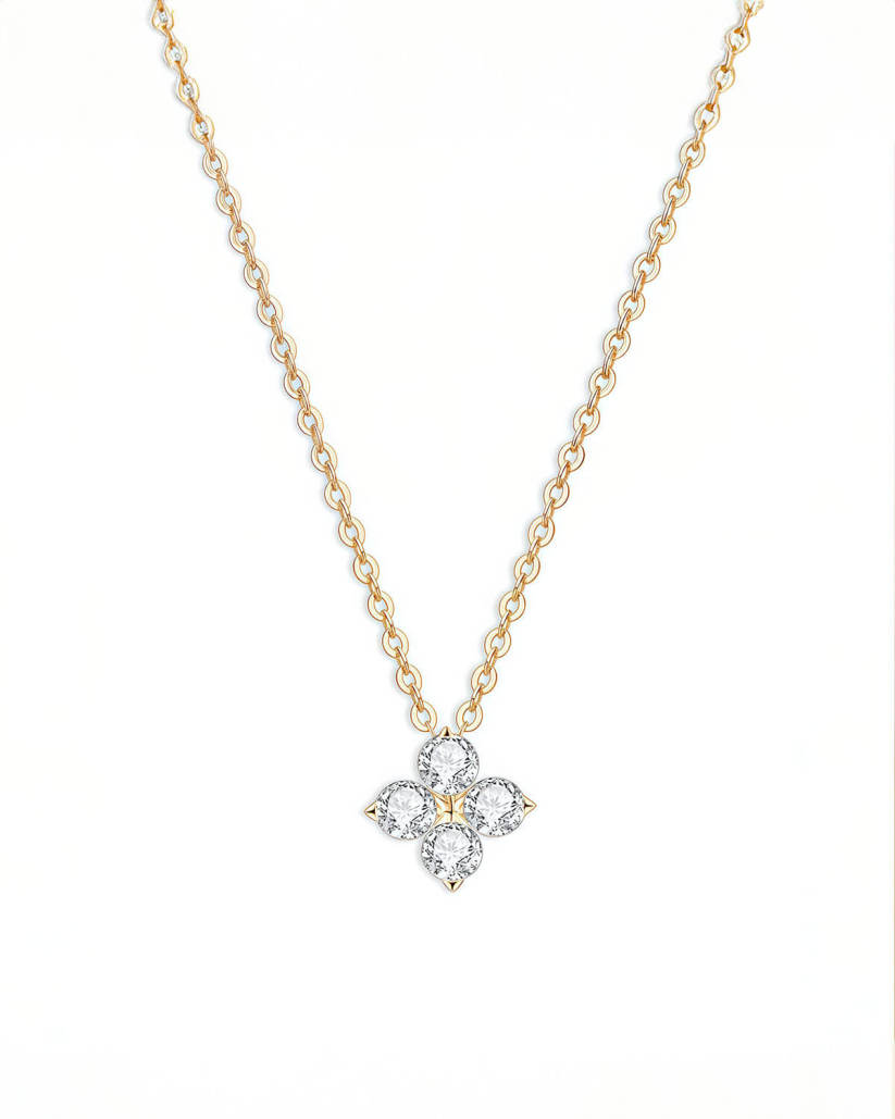 Simple Diamond Necklace | Clover Design Opreshyne Jewelry