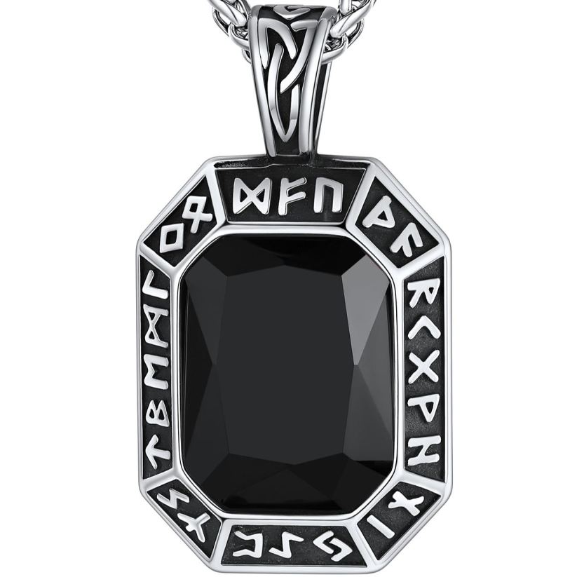 Viking Rune Stones Pendant Necklace Stainless Steel Gift for Him ...