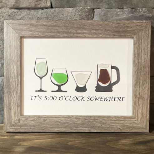 Sea Glass Bar Art Sono le 5:00 da qualche parte – Saguey