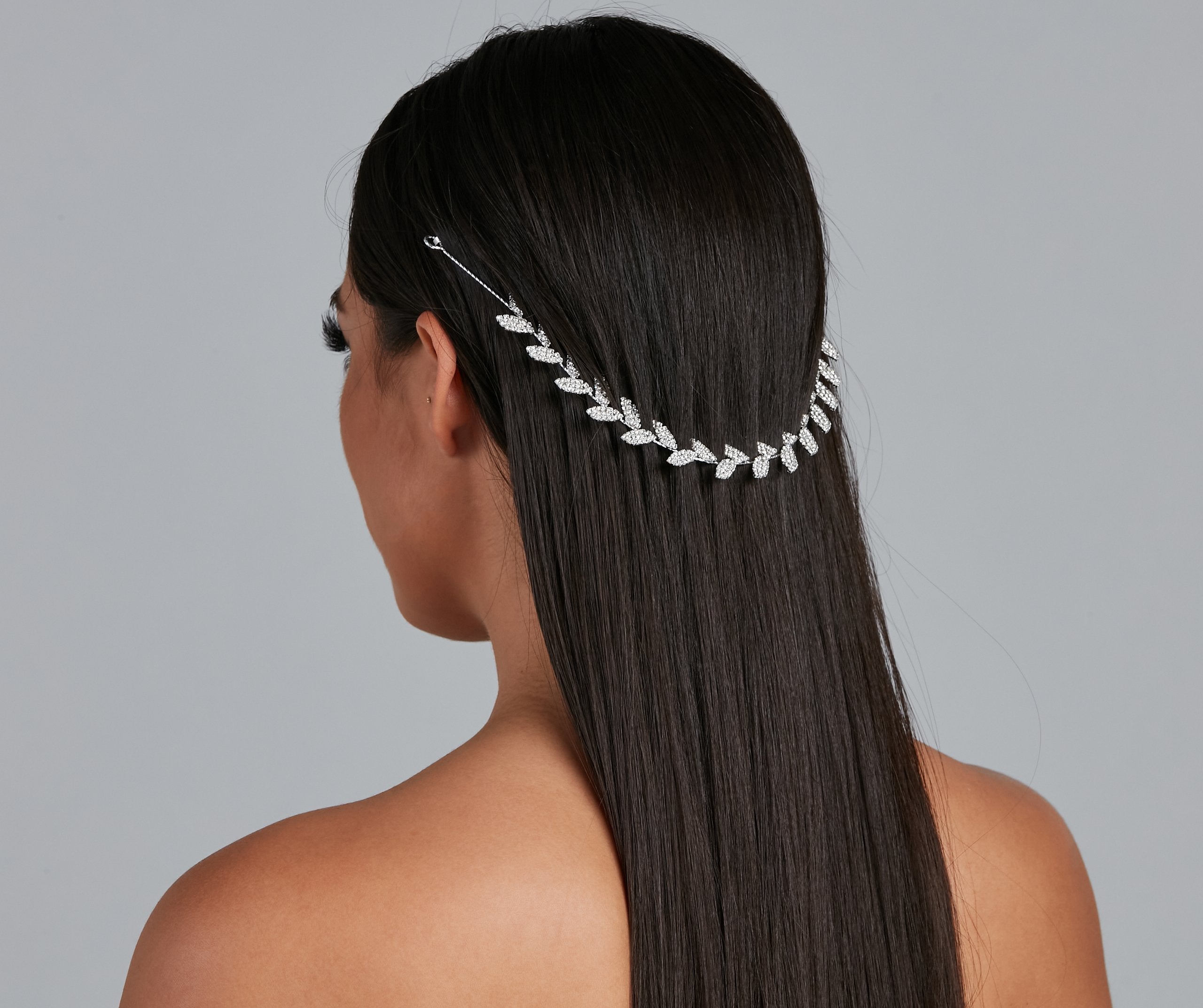 Grecian Chic Leaf Rhinestone Hair Drape – ladyoccassion