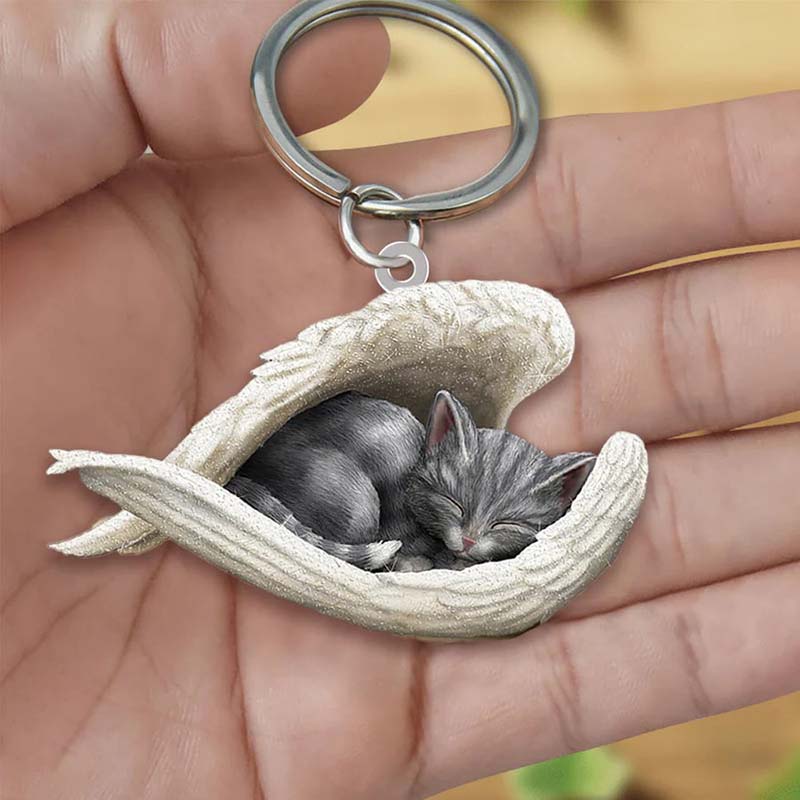 Sleeping Angel Acrylic Keychain Cat SA150 – Relaxpact