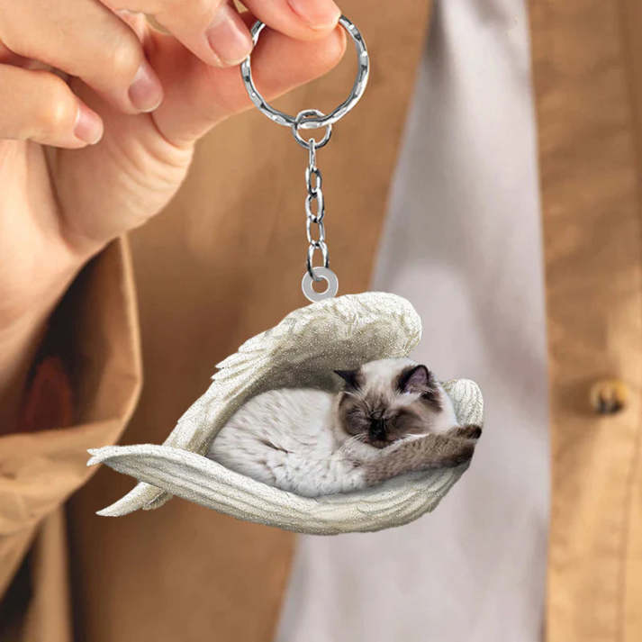 Sleeping Angel Acrylic Keychain Himalayan Cat – Rotikac
