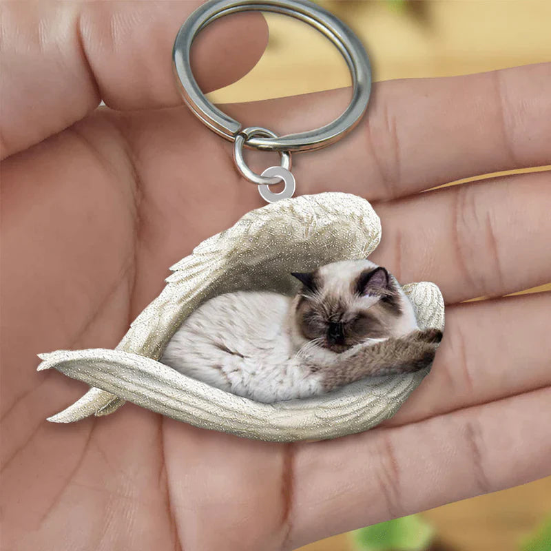 Sleeping Angel Acrylic Keychain Himalayan Cat – Rotikac