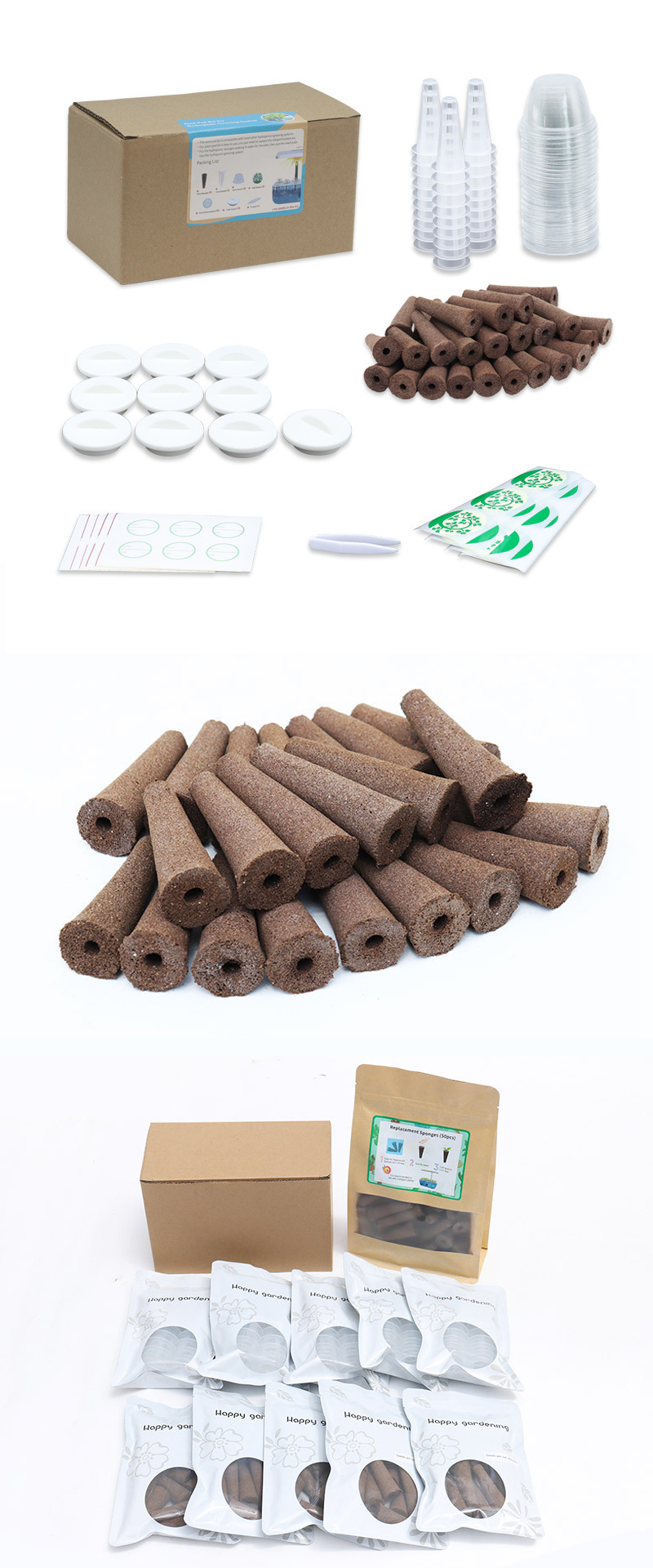 30Pcs Seed Pod Kit with Grow Baskets, Sponges, Domes, Pod Labels, Cove ...