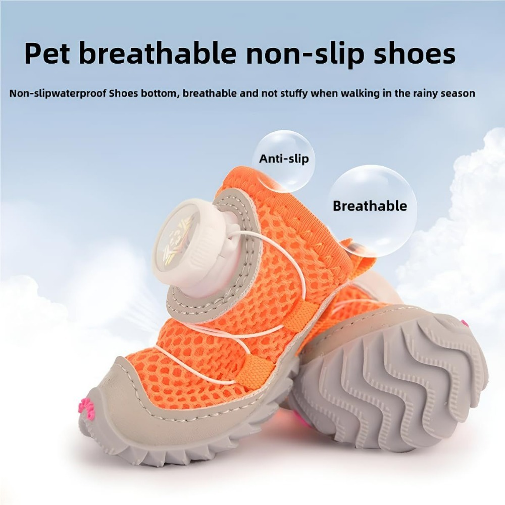 All-Terrain Dog Shoes With Anti-Slip Soles & Dial Adjustment - 4Pcs ...
