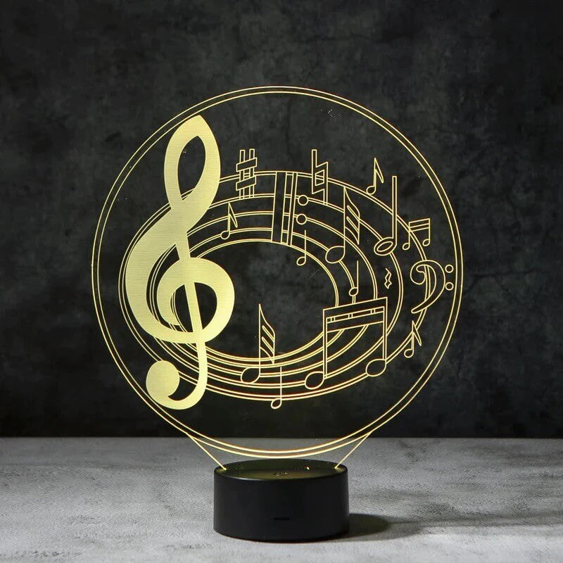 Musical Notes 3D Illusion Lamp – Coparim