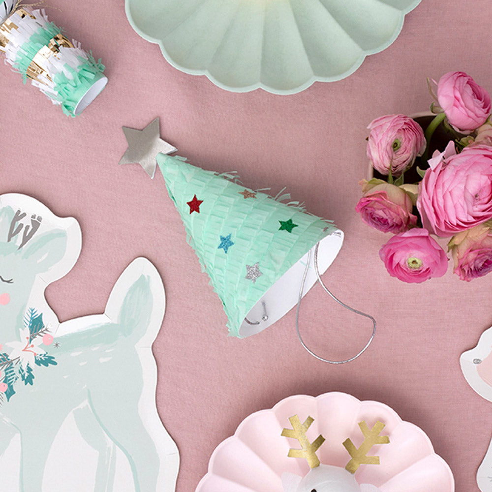 Fringed Christmas Tree Party Hats (x6) – DeeGot