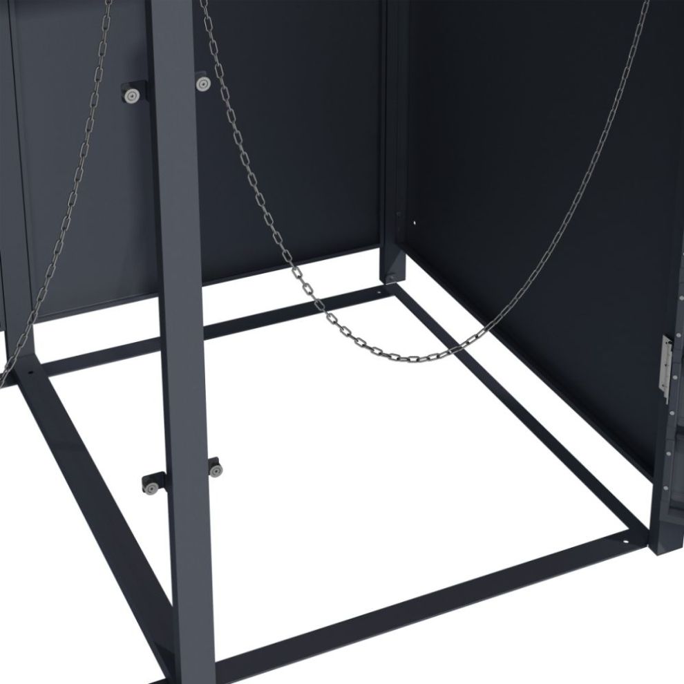 Anthracite Double Wheelie Bin Cover and Parcel Box | Planter – Garden ...