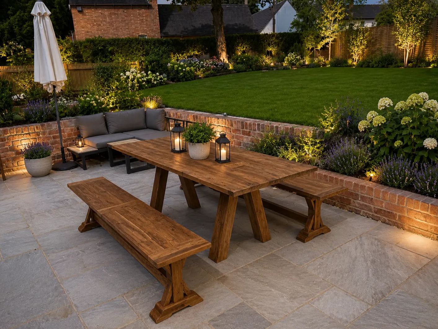 Knights Reclaimed Teak Dining Bench Set | 2m | Rustic Outdoor Dining ...