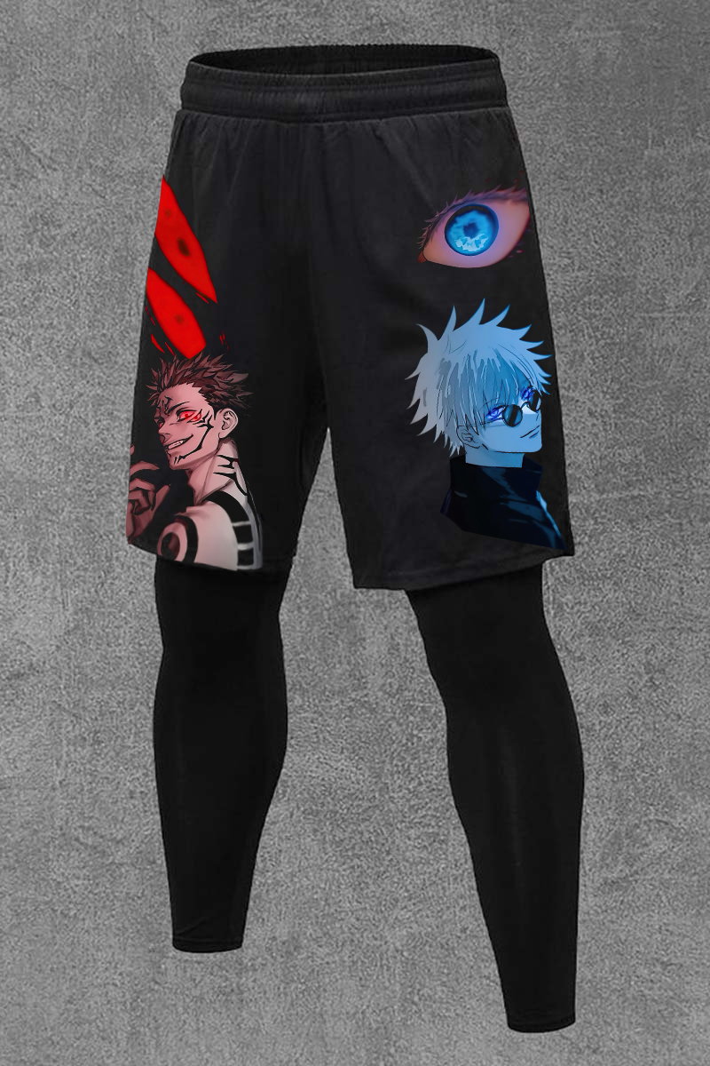 Gojo Satoru Anime Printed Men's All-In-One Fitness Leggings – jectcraw