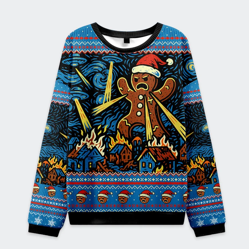 Tokyo-Tiger Gingerbread Man Causes Disruption Christmas Ugly Sweatshirt ...
