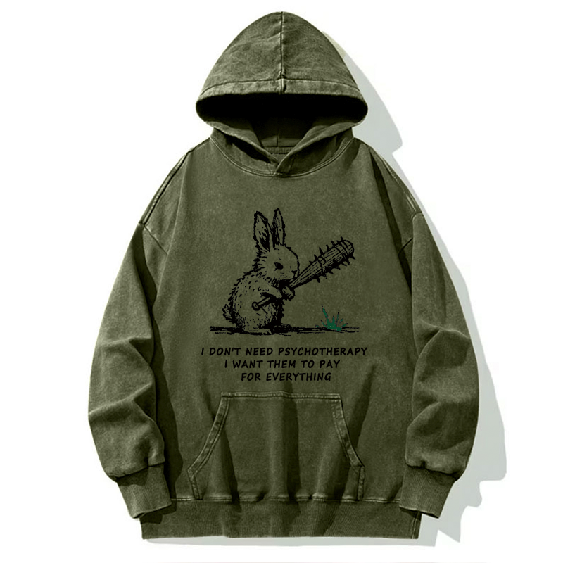 Tokyo-Tiger Violent Rabbit Funny Washed Hoodie – tokyo-tiger