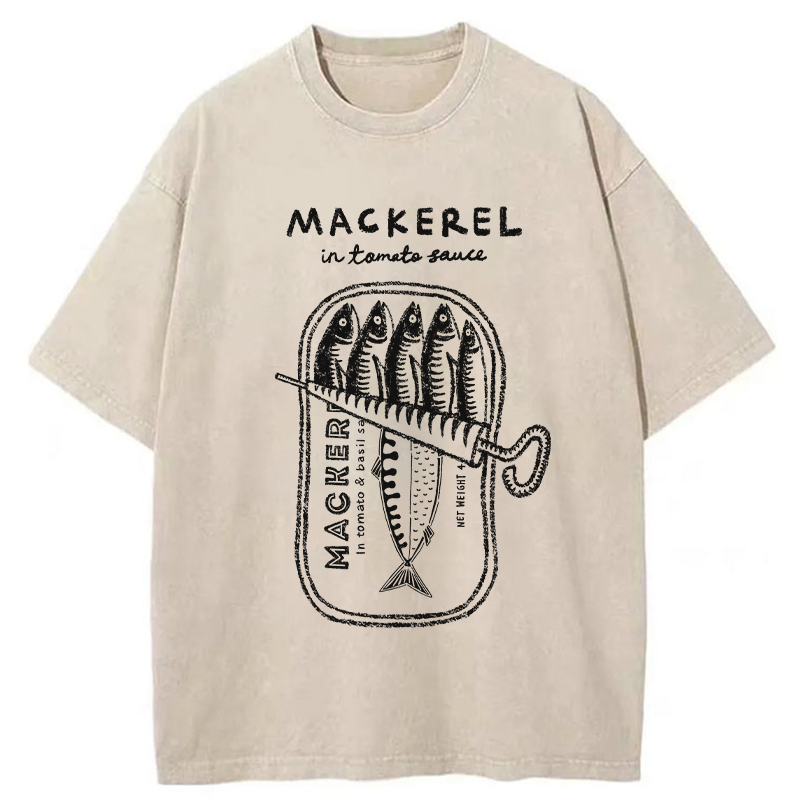Tokyo-Tiger Mackerel In Tomato Sauce Washed T-Shirt Sale – tokyo-tiger