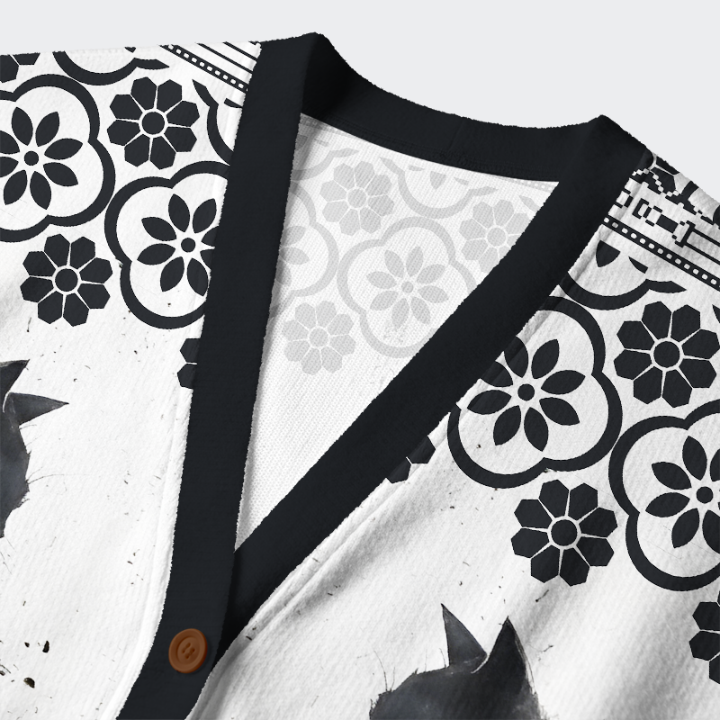 Tokyo-Tiger The Way of the Samurai Cat Ugly Cardigan Sweater – tokyo-tiger