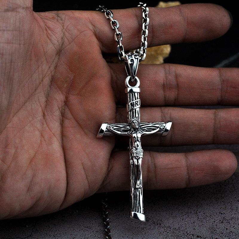 Jesus Cross Silver Pendant Viking Jewelry Urcsilver