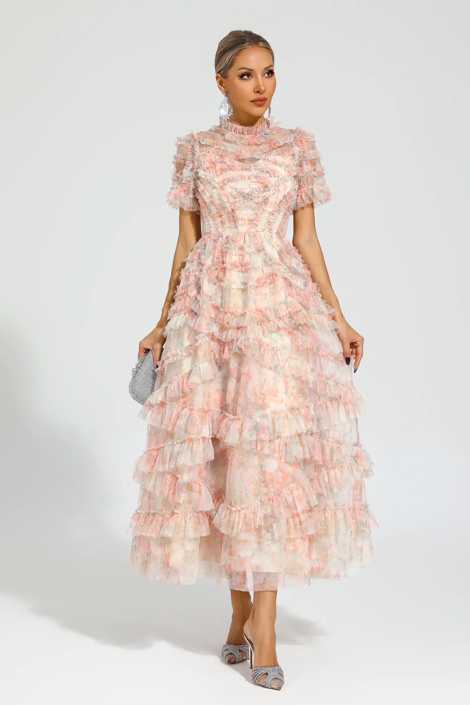 Saroyan Pink Floral Midi Dress