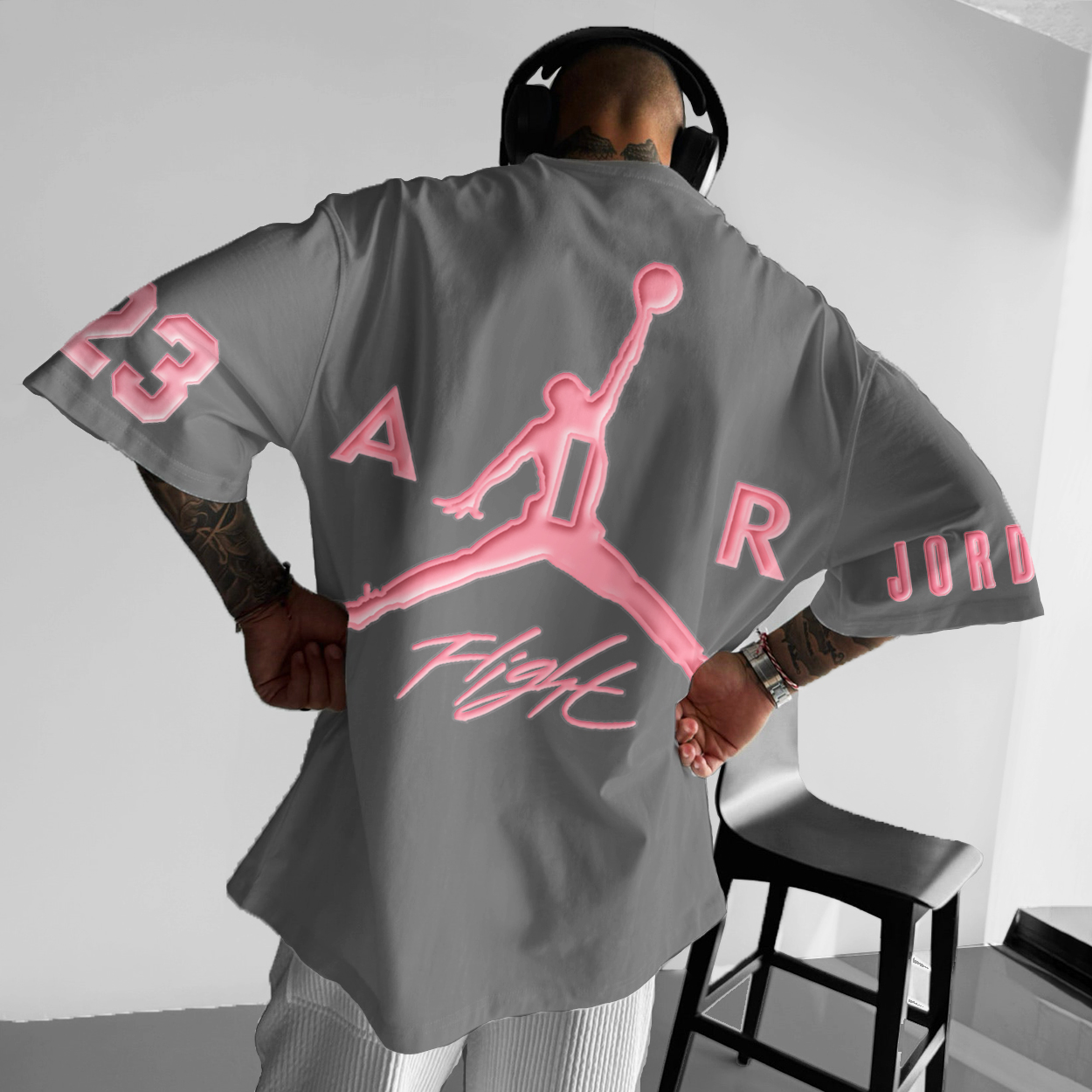 【𝟮𝟰-𝗵𝗼𝘂𝗿 𝘀𝗵𝗶𝗽𝗽𝗶𝗻𝗴】Unisex Jumpman Basketball Print Oversi – lickagle