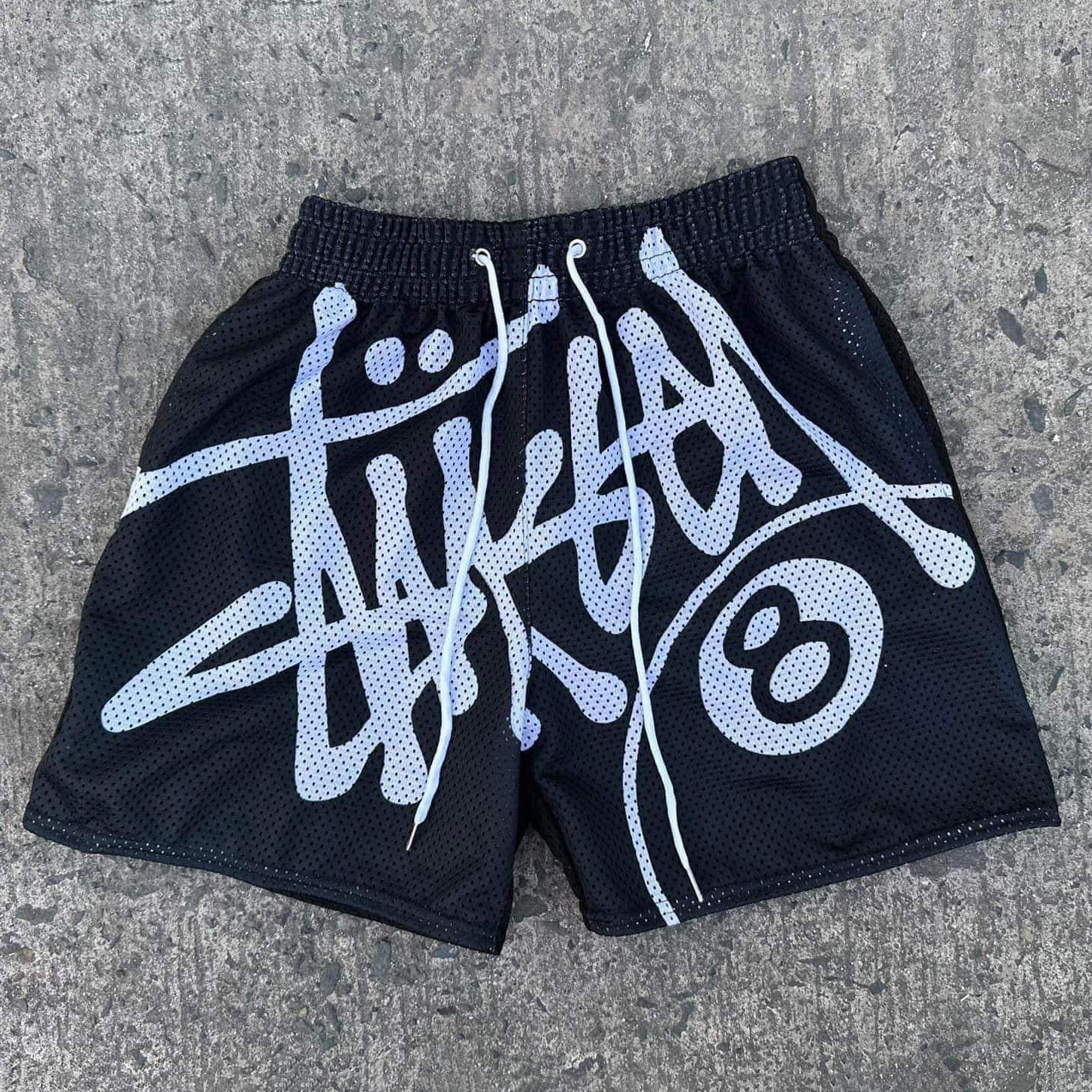 Letter Billiards Print Mesh Pocket Shorts – lickagle