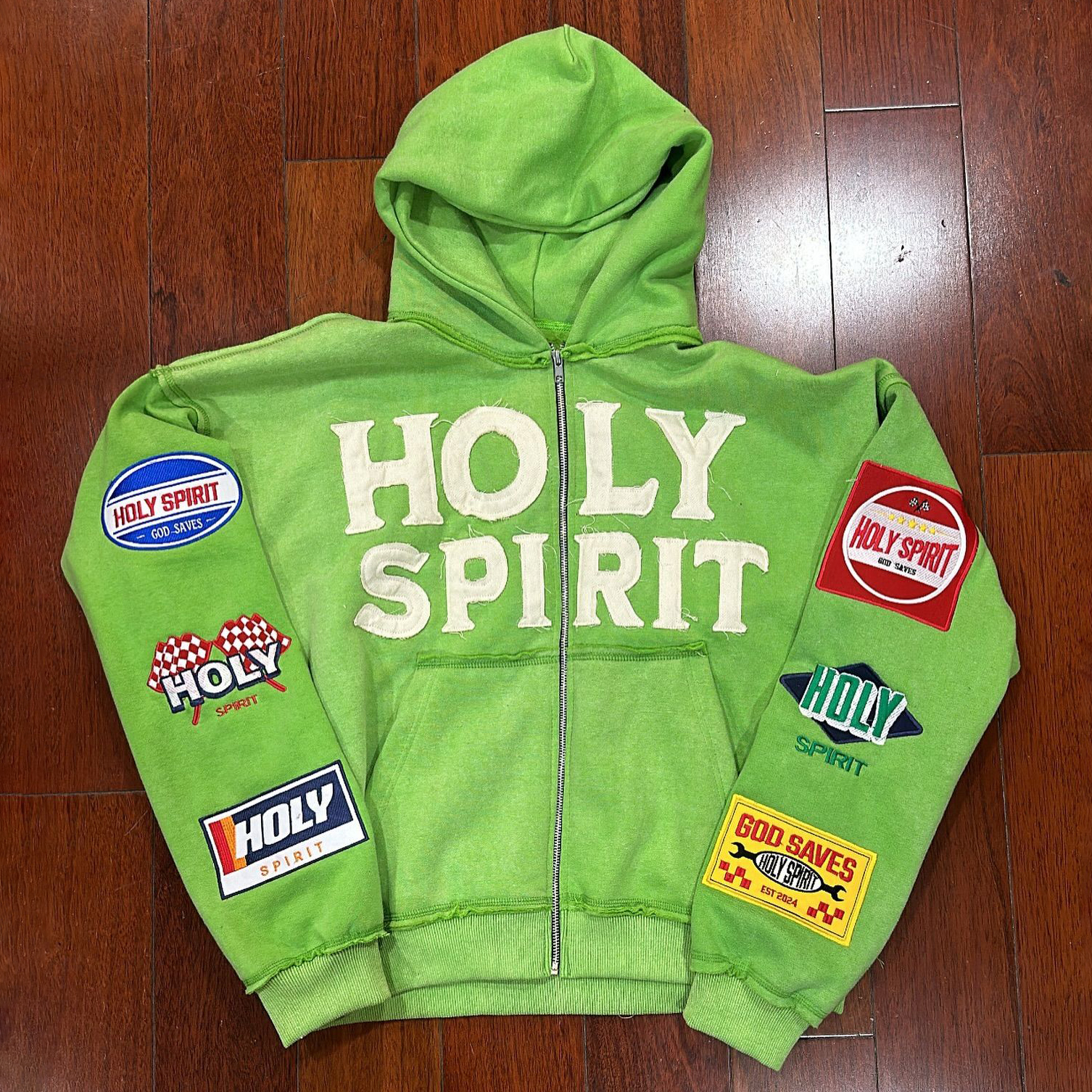 Holy Spirit Print Zipper Applique Embroidered Hoodies – lickagle