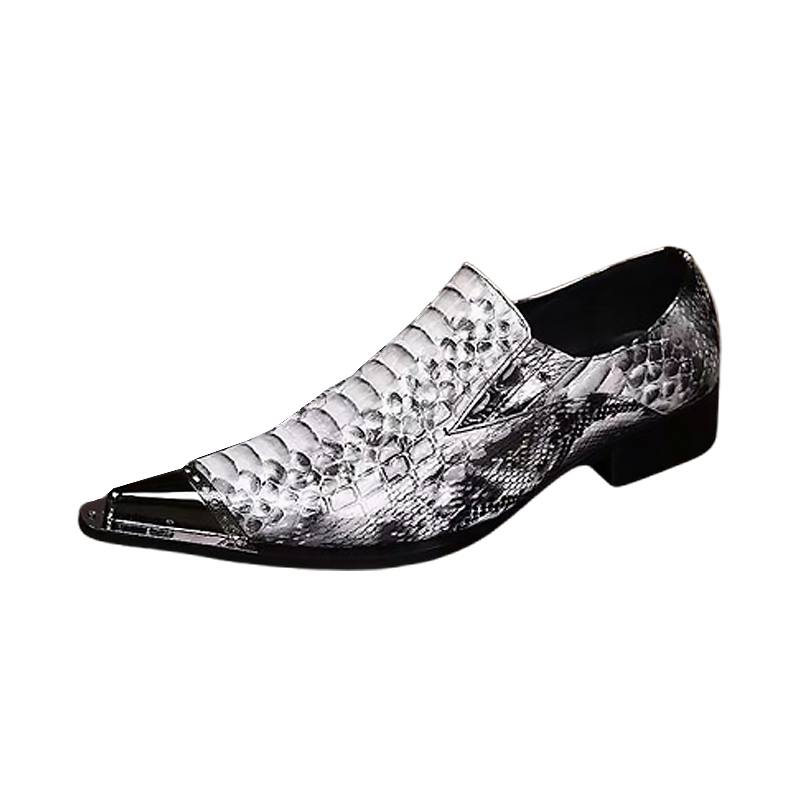 Pointed Toe Casual Python Mens Leather Shoes