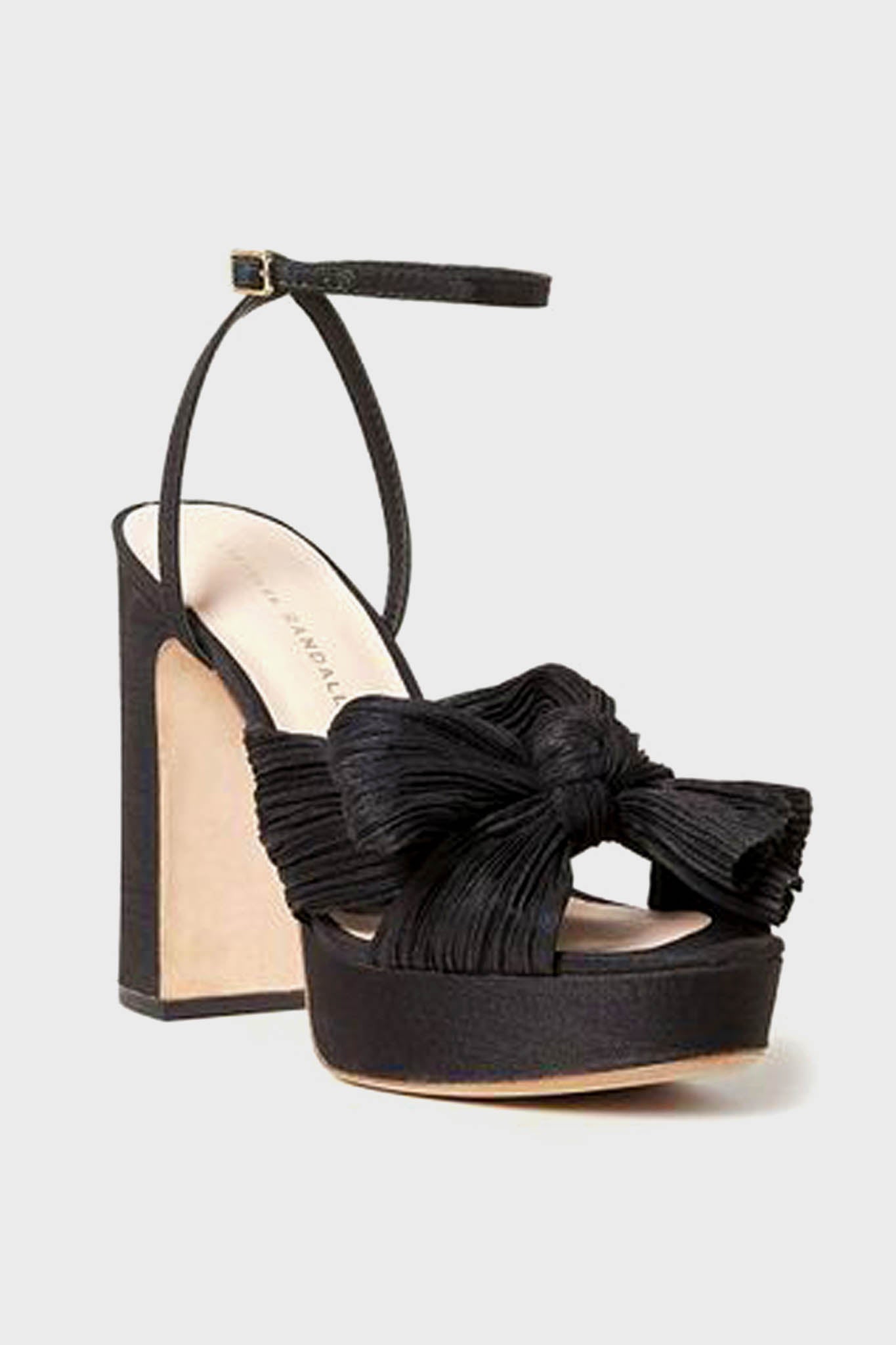 Black Taffeta Natalia Heels